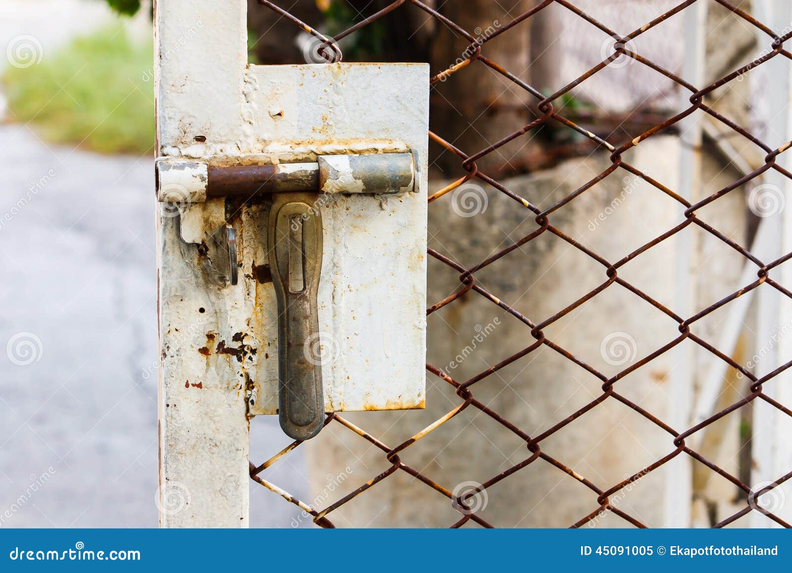 Door fence lock stock image. Image of technology, outdoor - 45091005