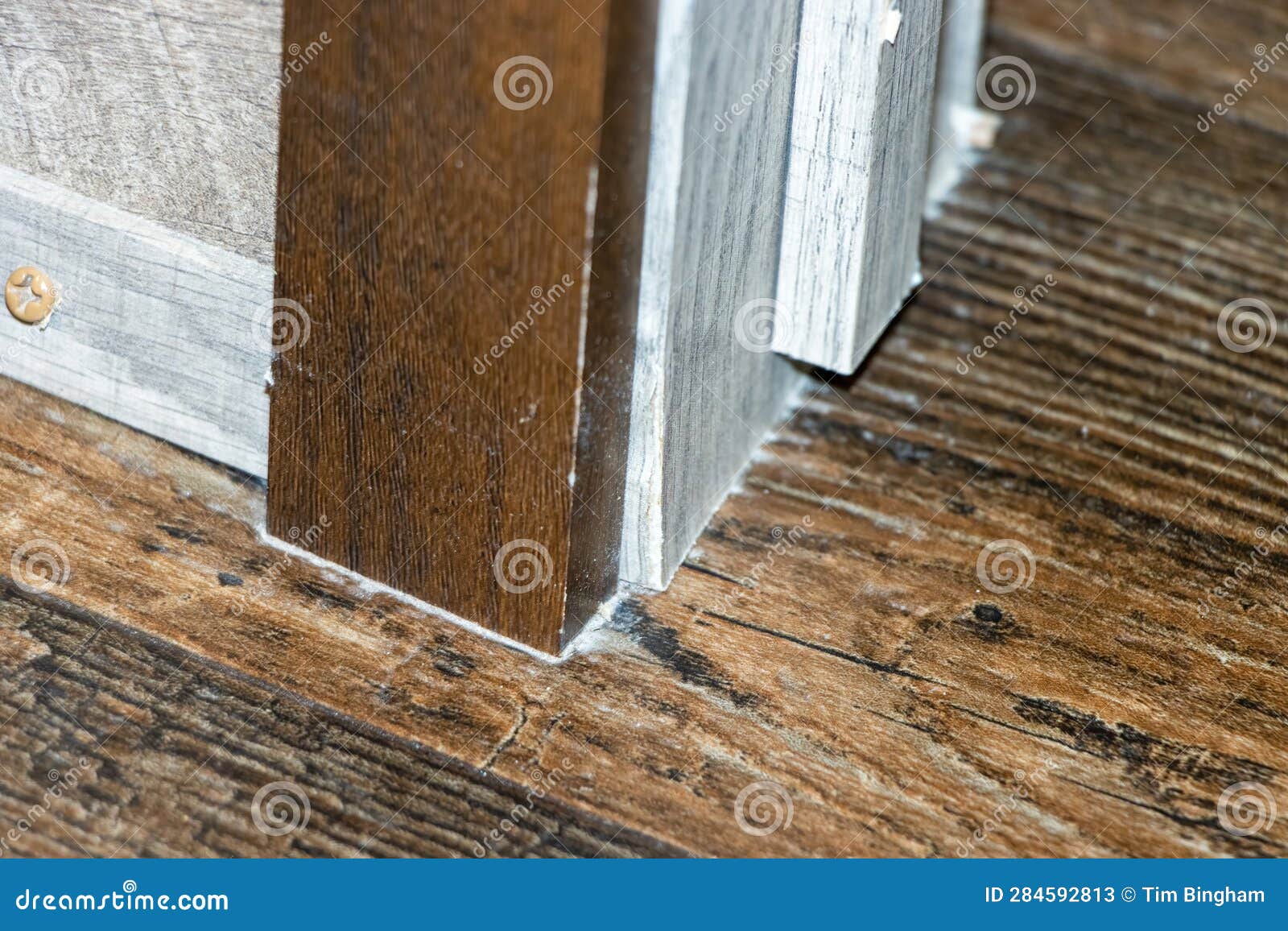 Door Frame Bowing from Water Damage Stock Image - Image of damaged ...