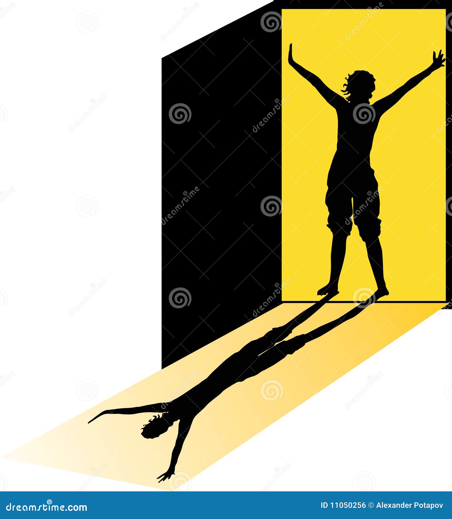 Door, girl and shadow stock illustration. Illustration of color - 11050256