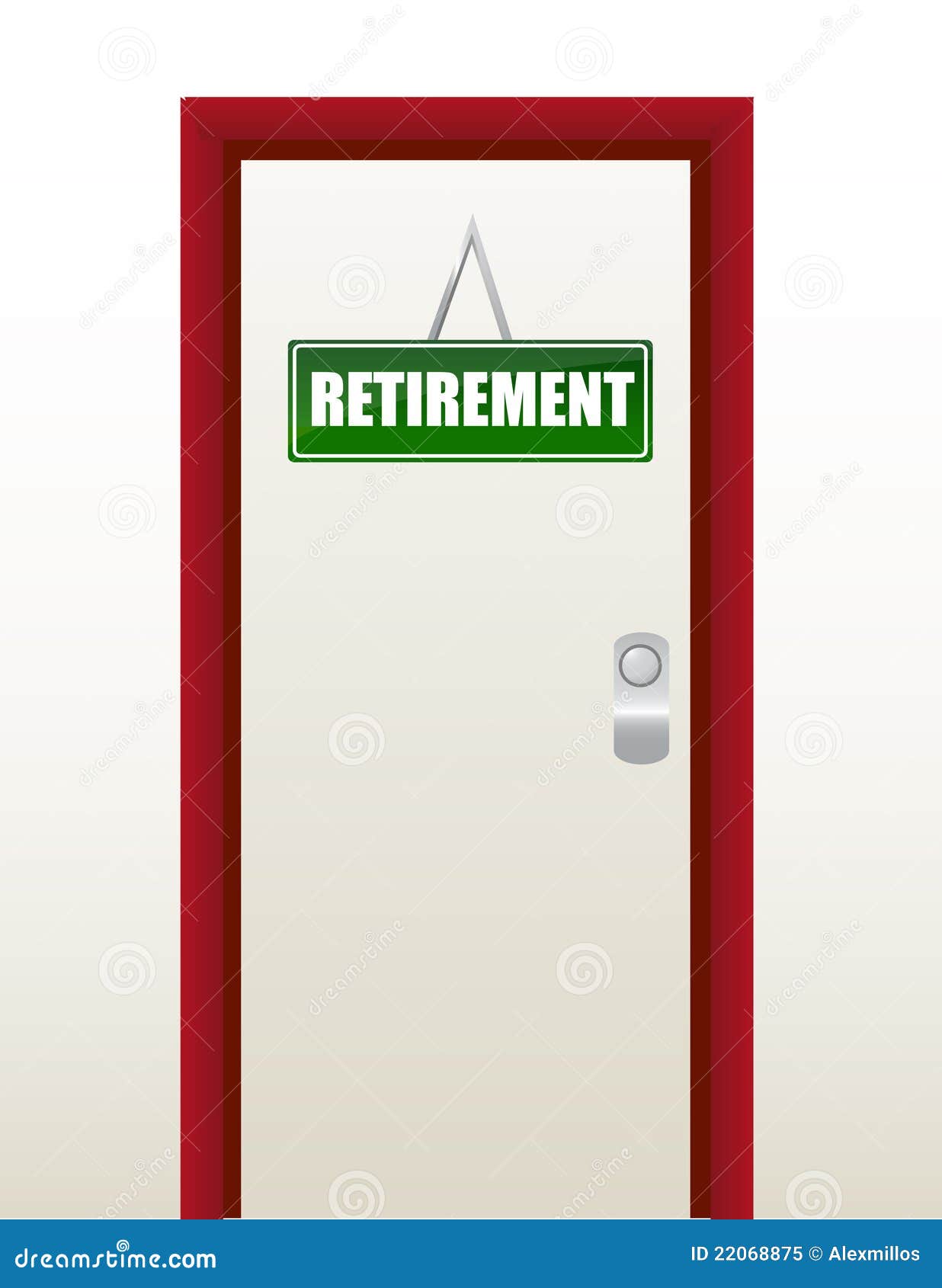 Door with Green Retirement Sign Illustration Stock Vector ...