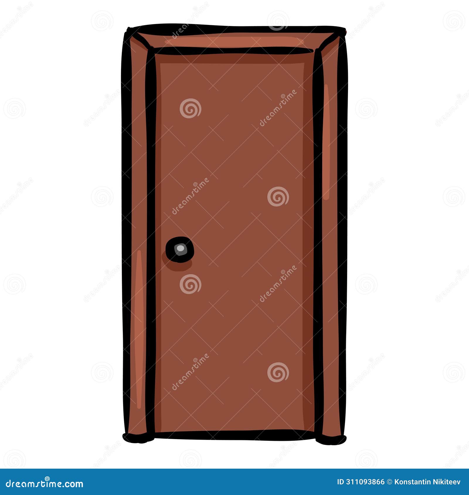 Door Hand-Drawn Set Minimalist Doodle Vector For Architectural And ...