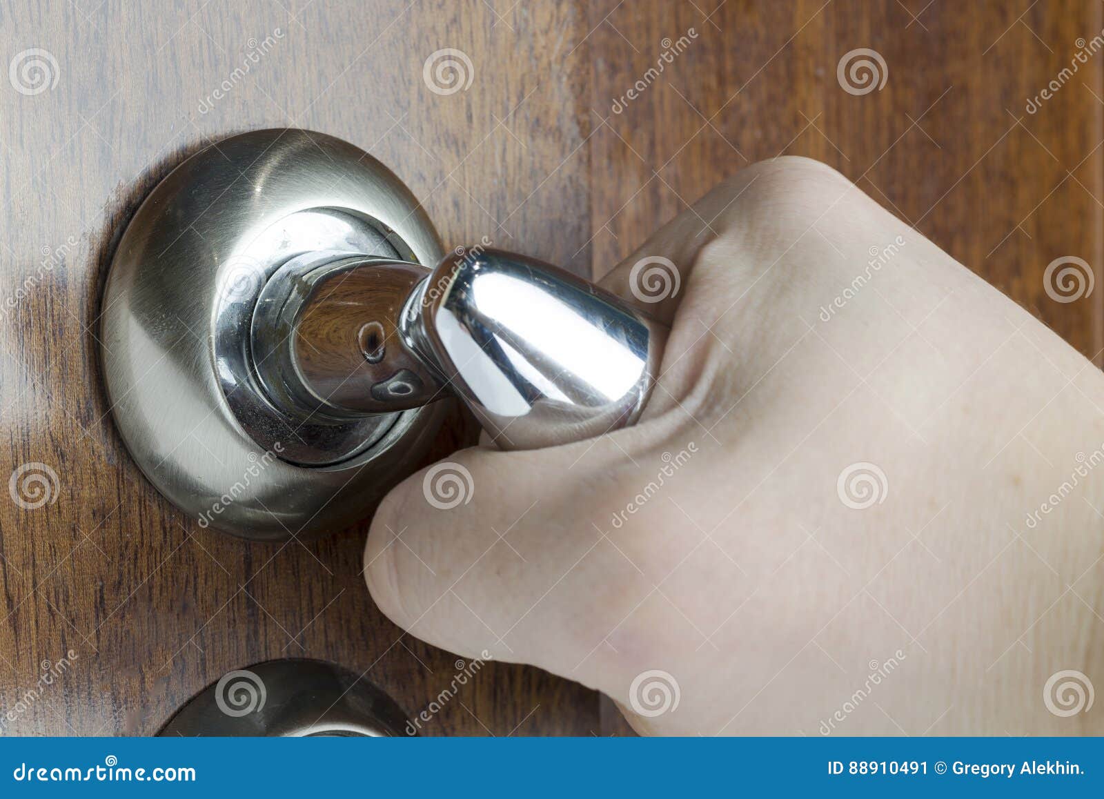 Door with a hand on handle stock image. Image of home - 88910491