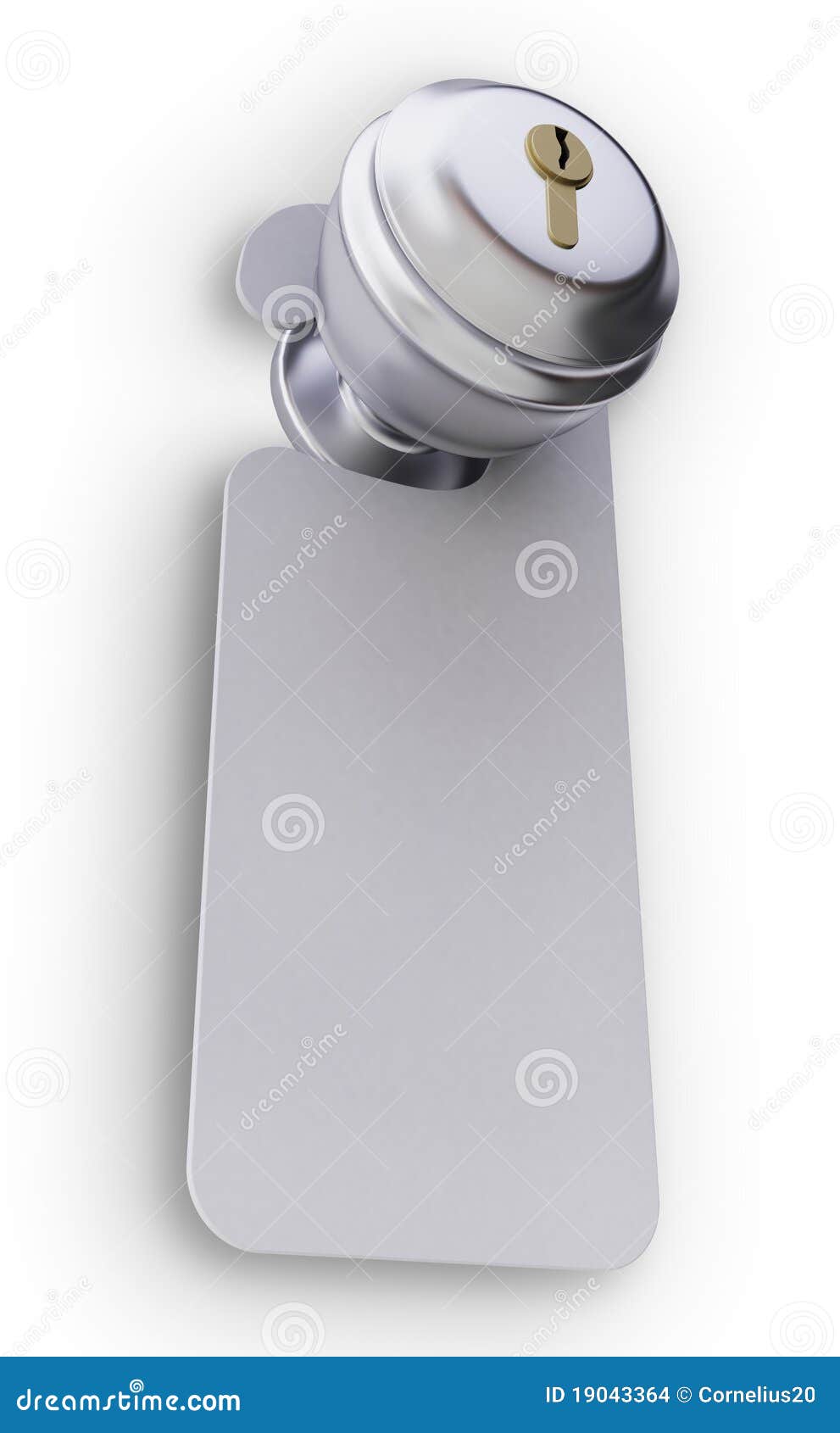 Door Handle with a Blank Sign Stock Illustration - Illustration of ...