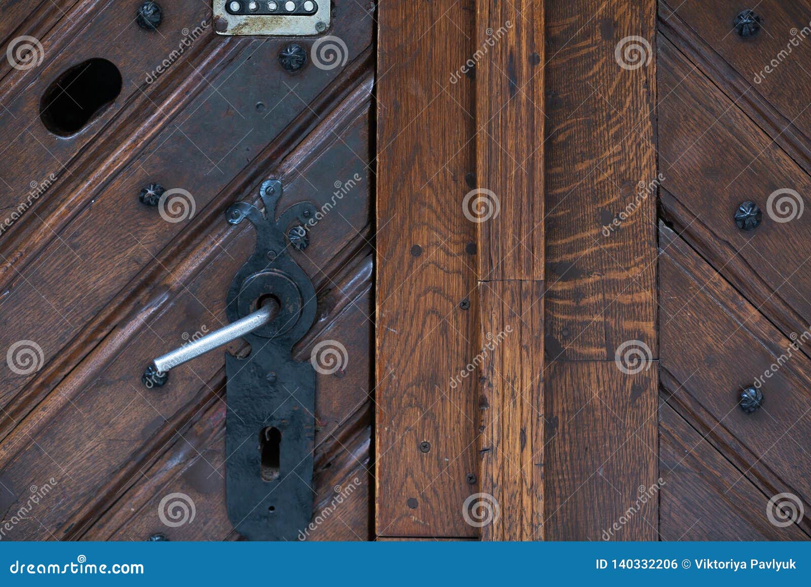 Door Handle with a Combination Lock Stock Photo - Image of house ...