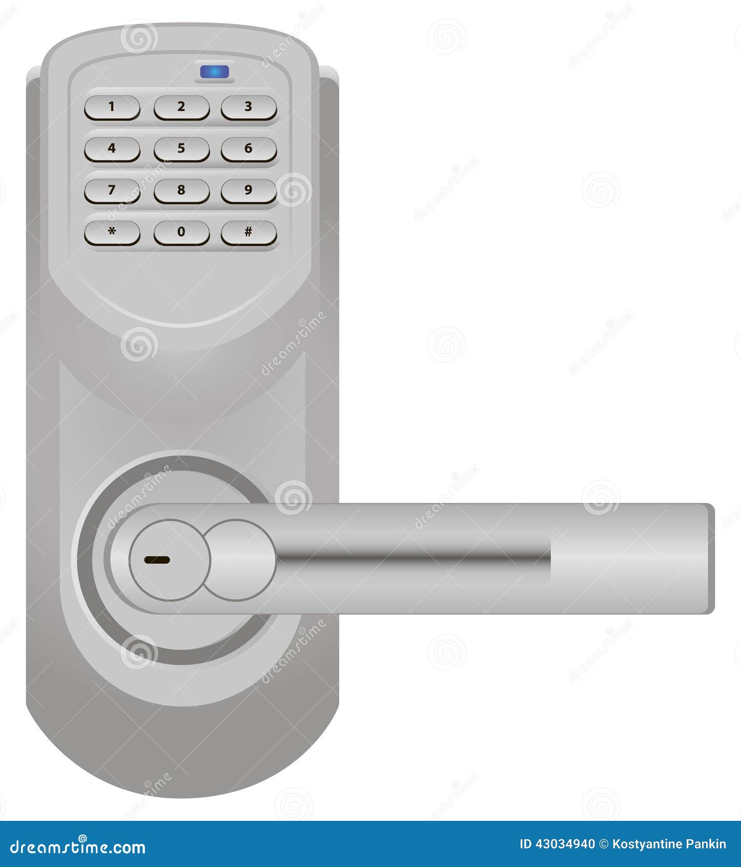 Door Handle with Combination Lock Stock Vector - Illustration of knob ...
