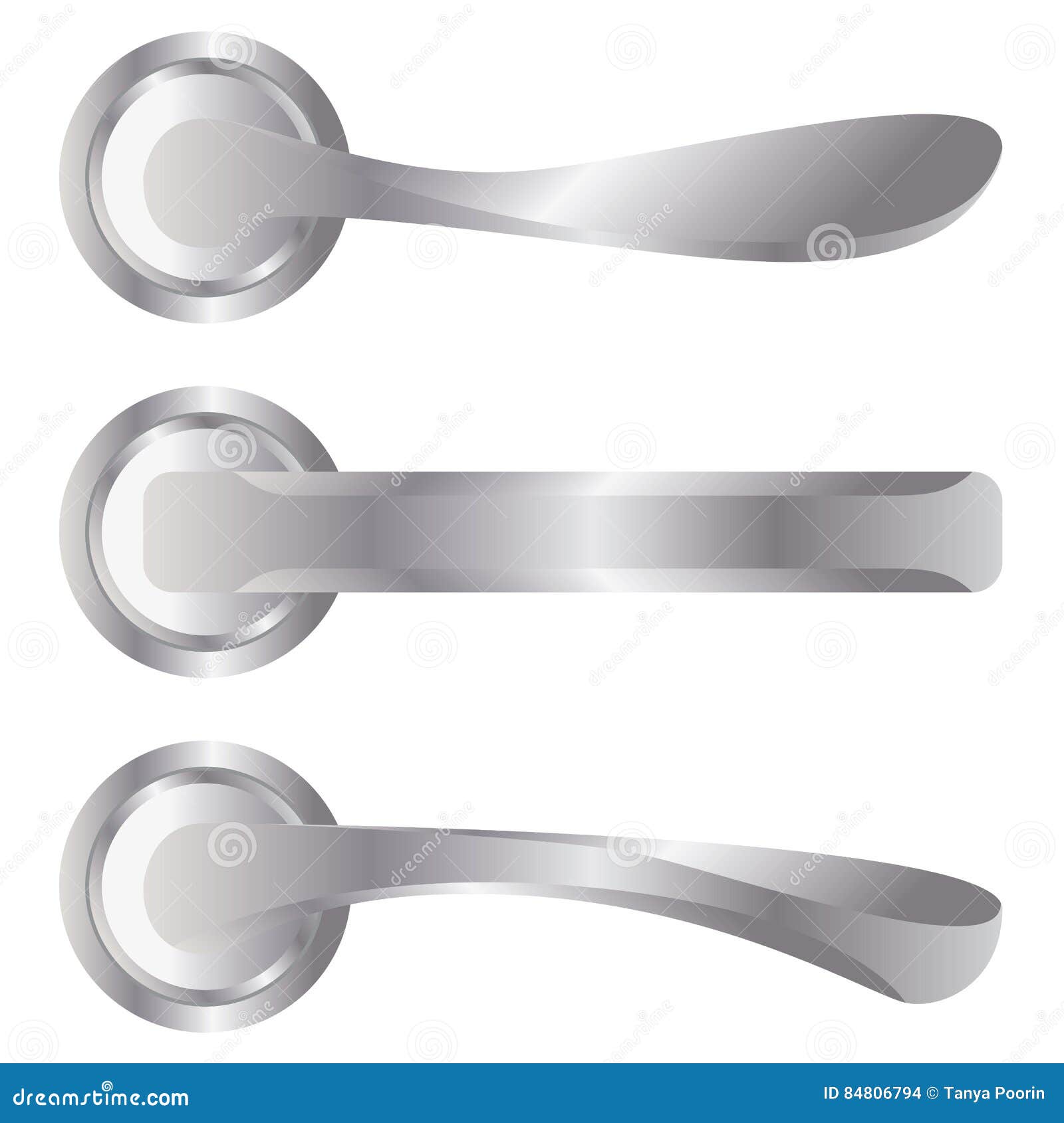 Door Handle Isolated on White Background Front View. Stock Vector ...