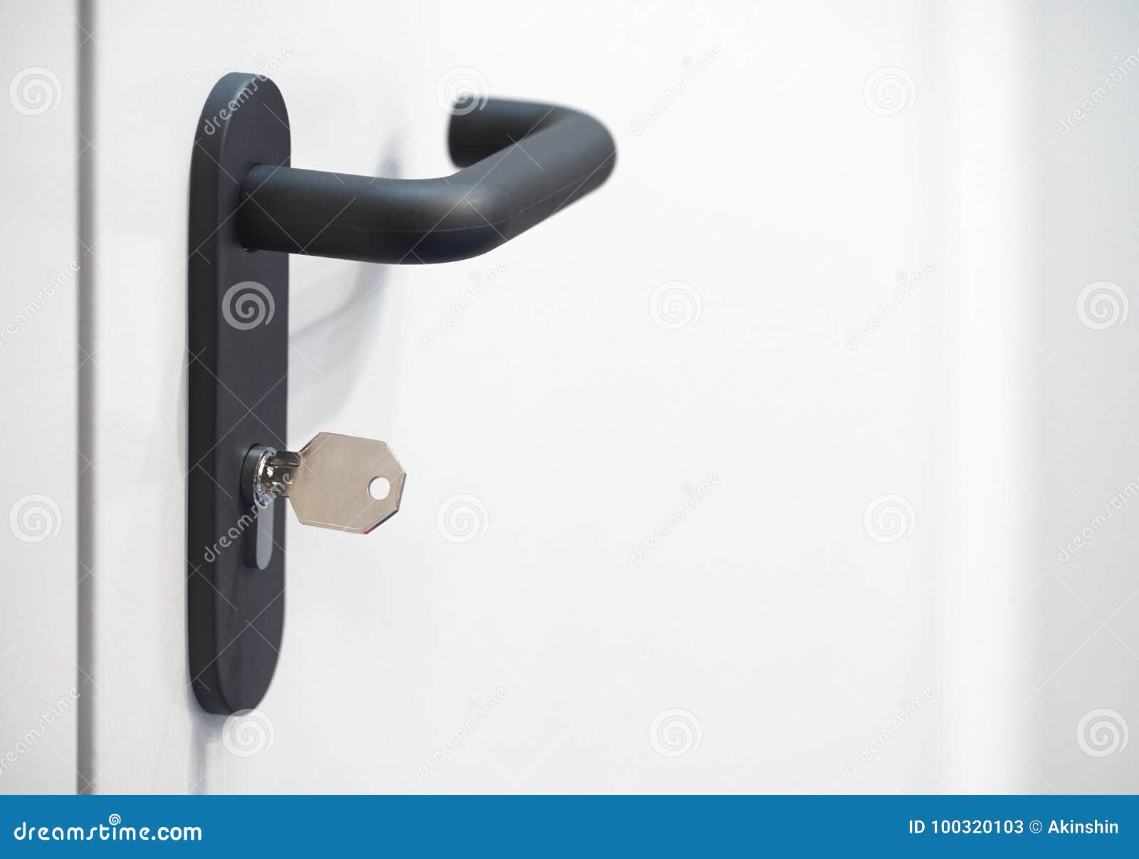 Door handle and key stock image. Image of door, safety - 100320103