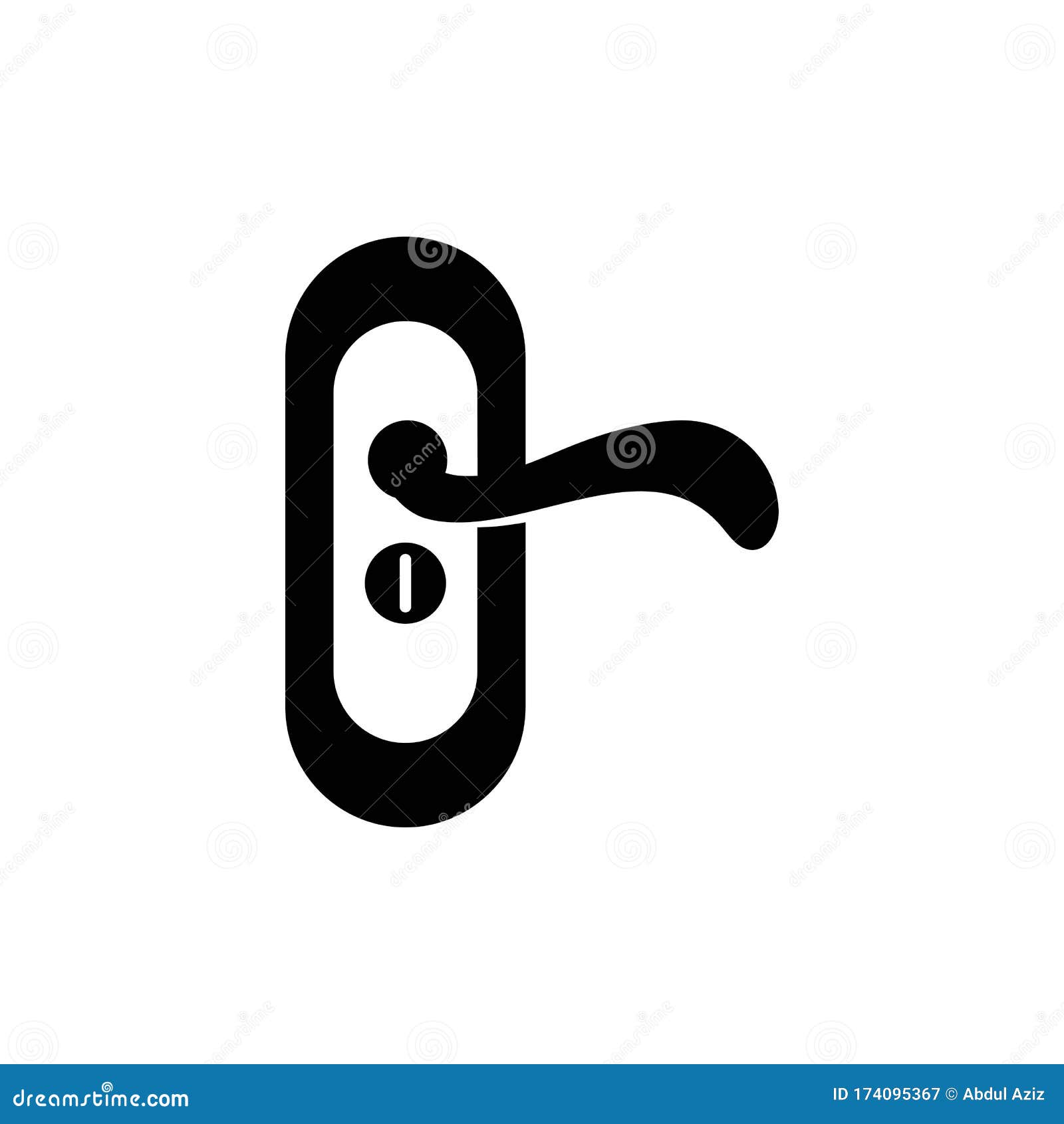 Door handle logo vector stock vector. Illustration of doorknob - 174095367