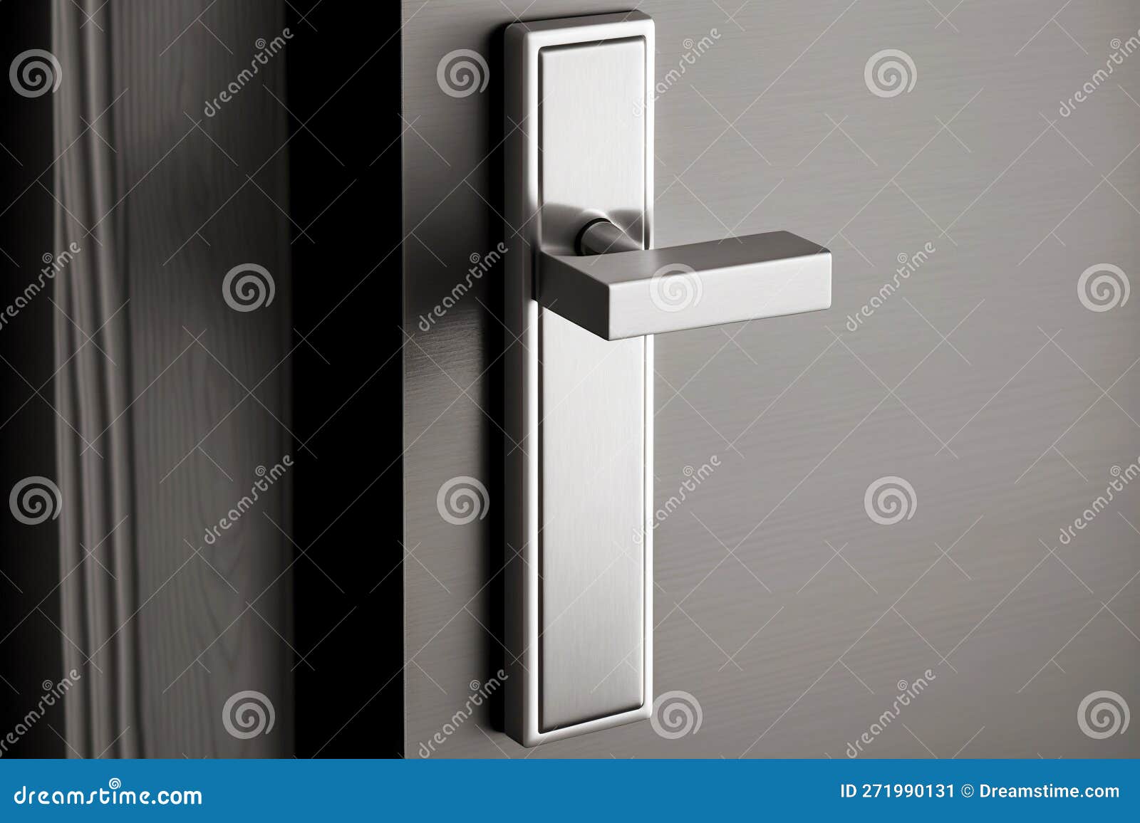 Door Handle Made of Wide Metal Bar of Long Rectangular Shape Stock ...