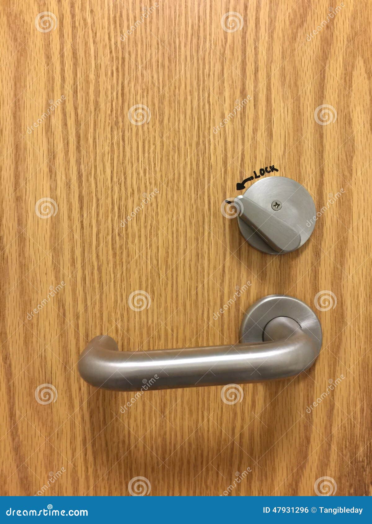 Door Handle with Marked Lock Stock Photo - Image of aluminum, lock ...