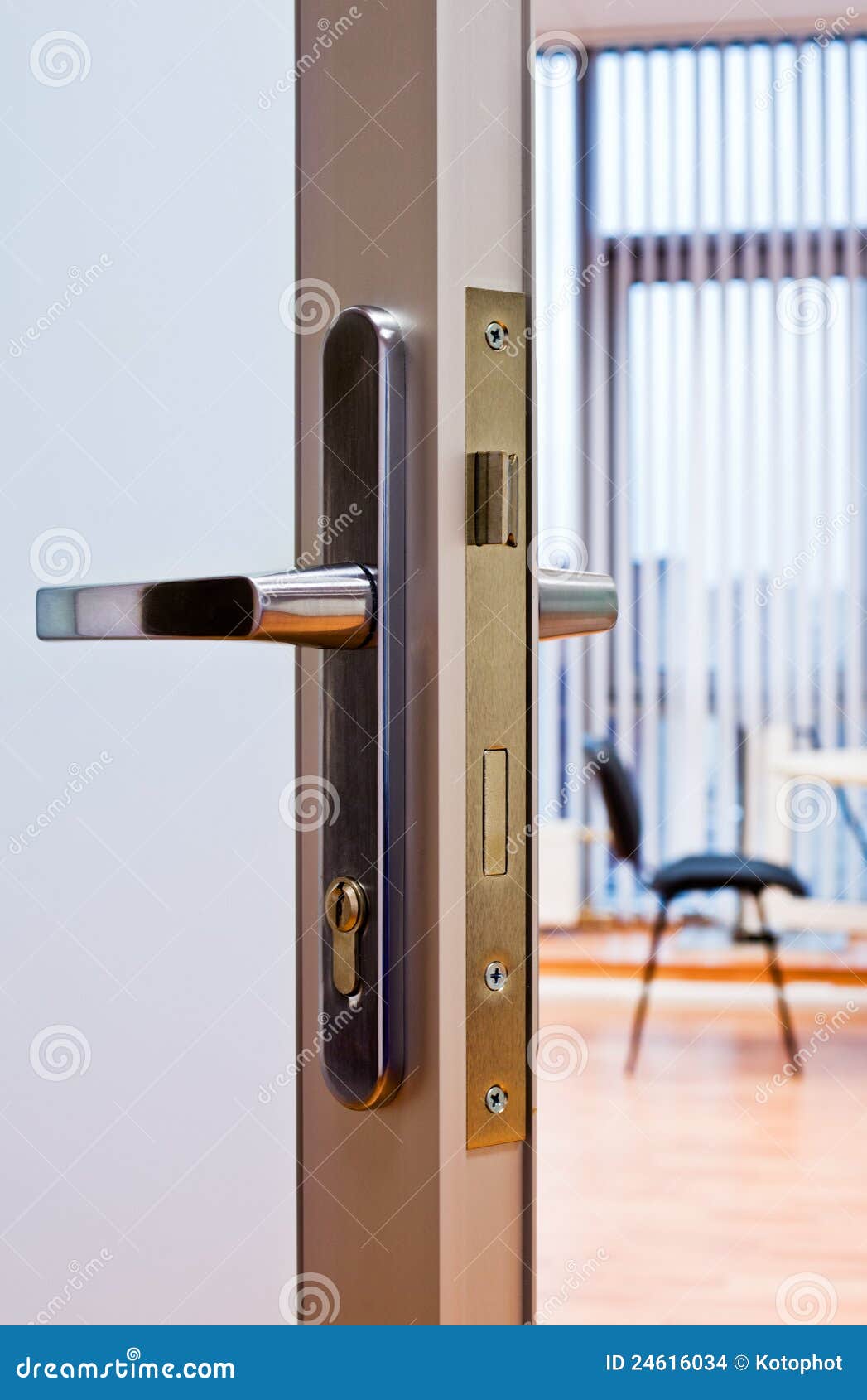 Door handle in office stock photo. Image of metal, domestic - 24616034
