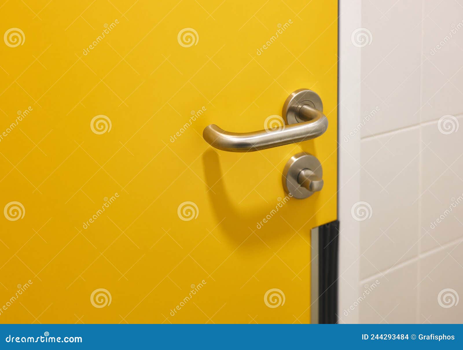 Door Handle in a Public Restroom Stock Photo - Image of closeup, home ...