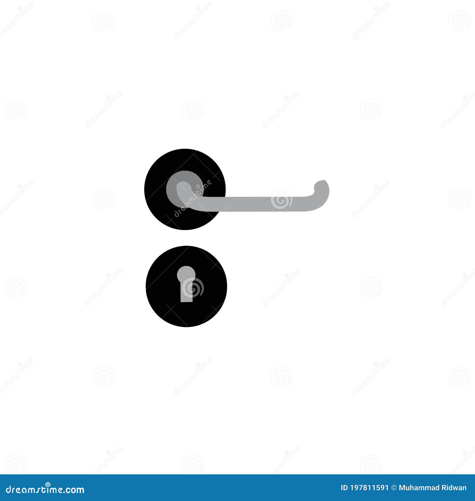 Door handle vector stock vector. Illustration of silver - 197811591