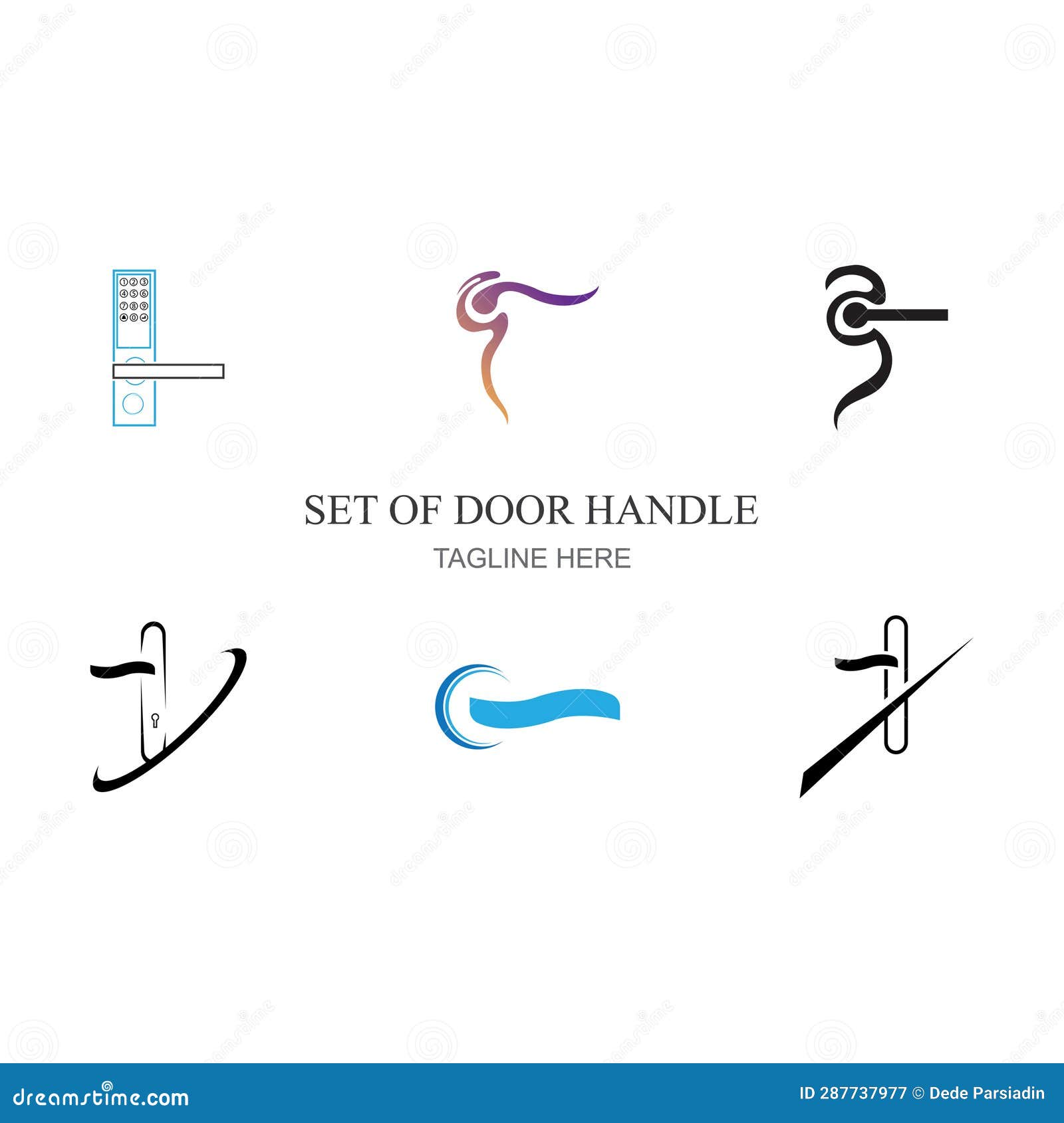 Door Handle Vector Logo and Symbol Design Stock Vector - Illustration ...
