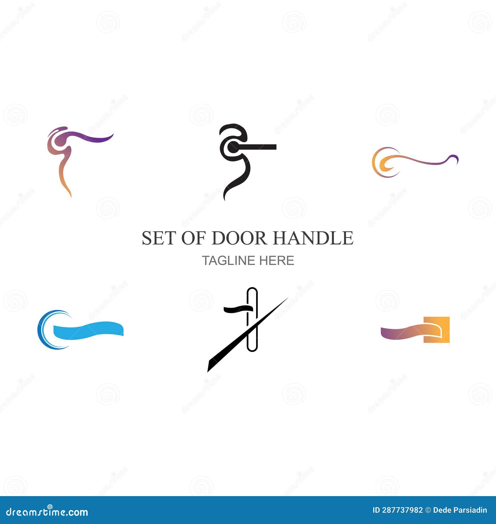 Door Handle Vector Logo and Symbol Design Stock Vector - Illustration ...