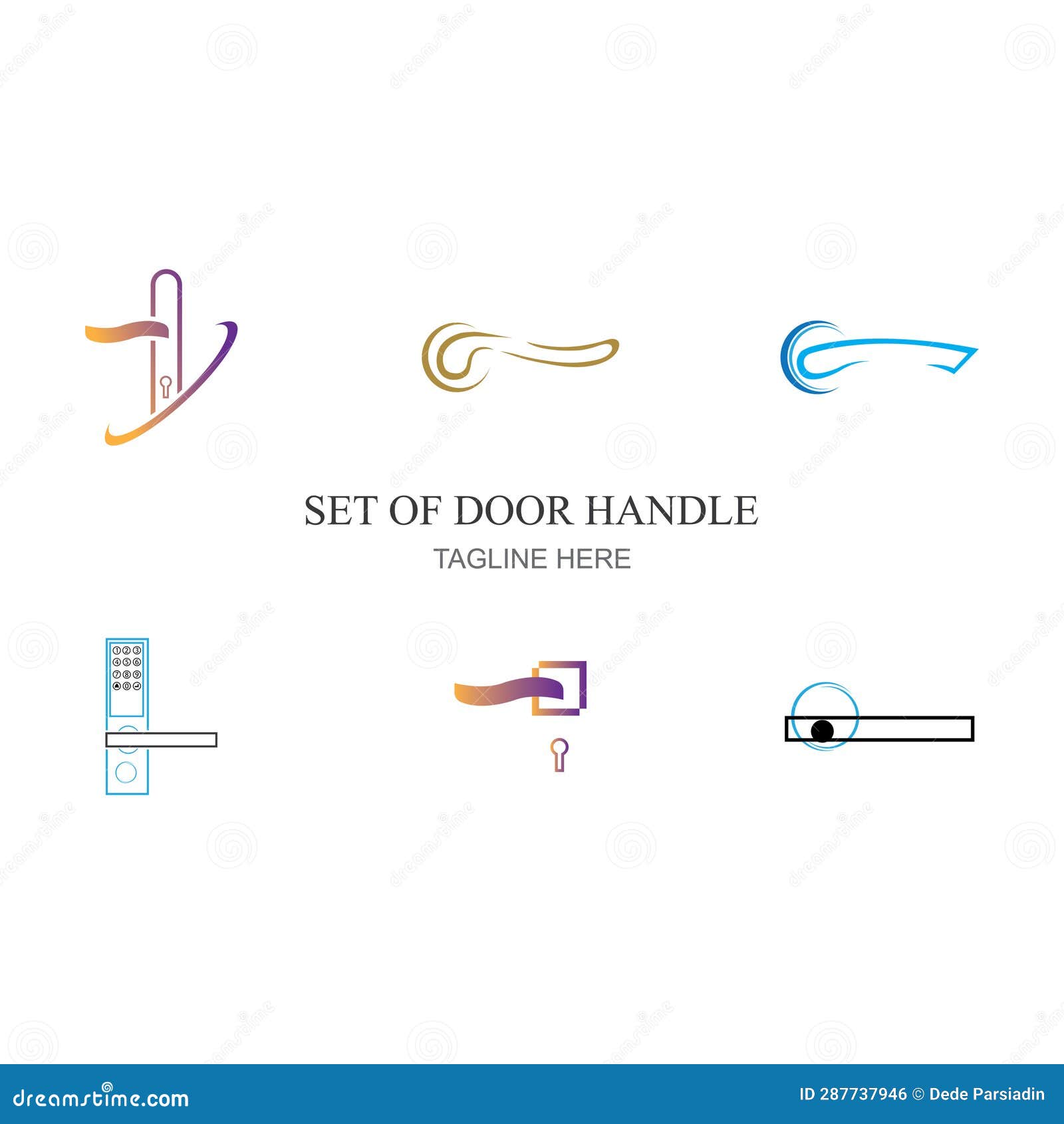 Door Handle Vector Logo and Symbol Design Stock Vector - Illustration ...