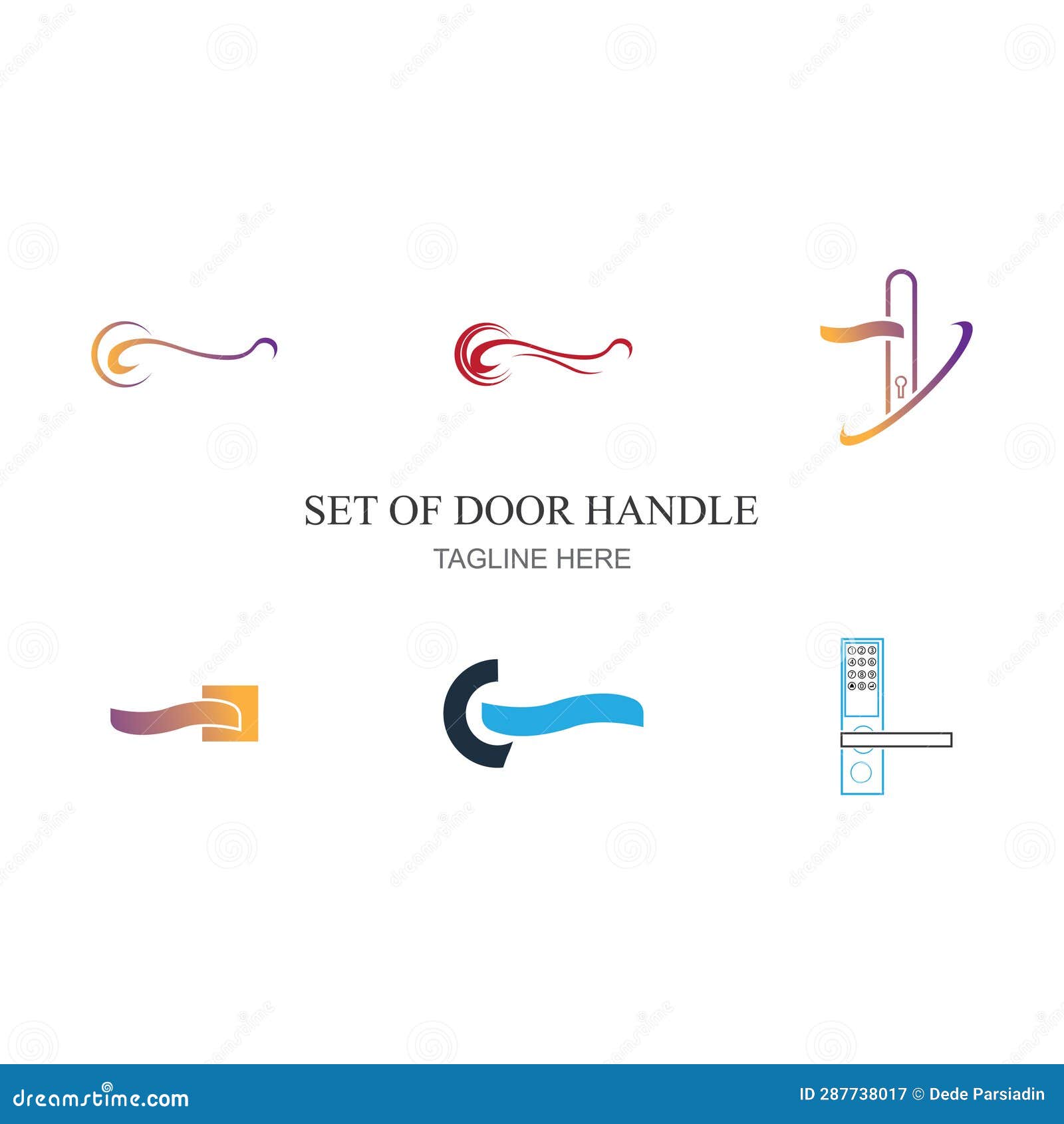 Door Handle Vector Logo and Symbol Design Stock Vector - Illustration ...