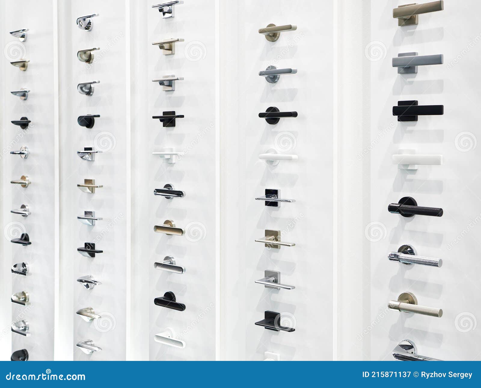 Door handles in store stock image. Image of storage - 215871137