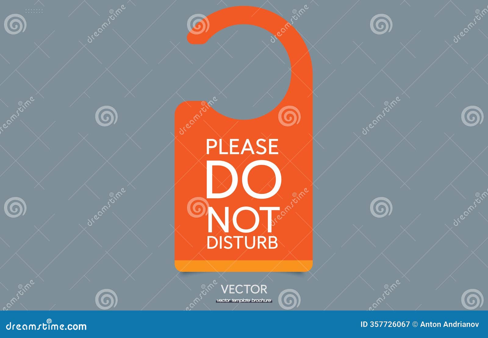 Door Hanger Flat Design Do Not Disturb Sign Design. Stock Vector ...