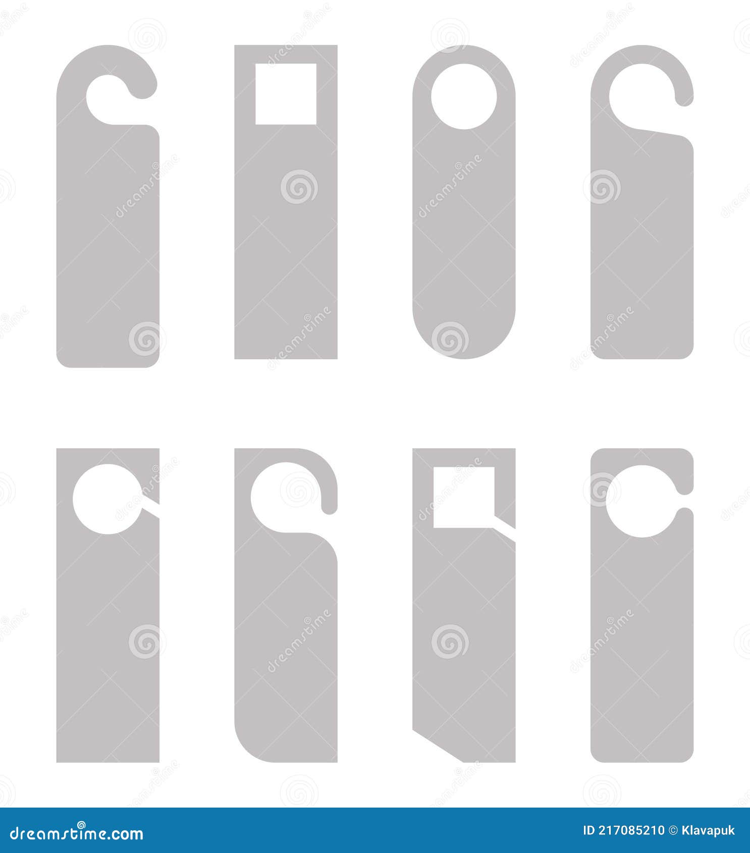 Hanger Set Die Cut Template. Blank Sign Shablon For Door. Vector ...