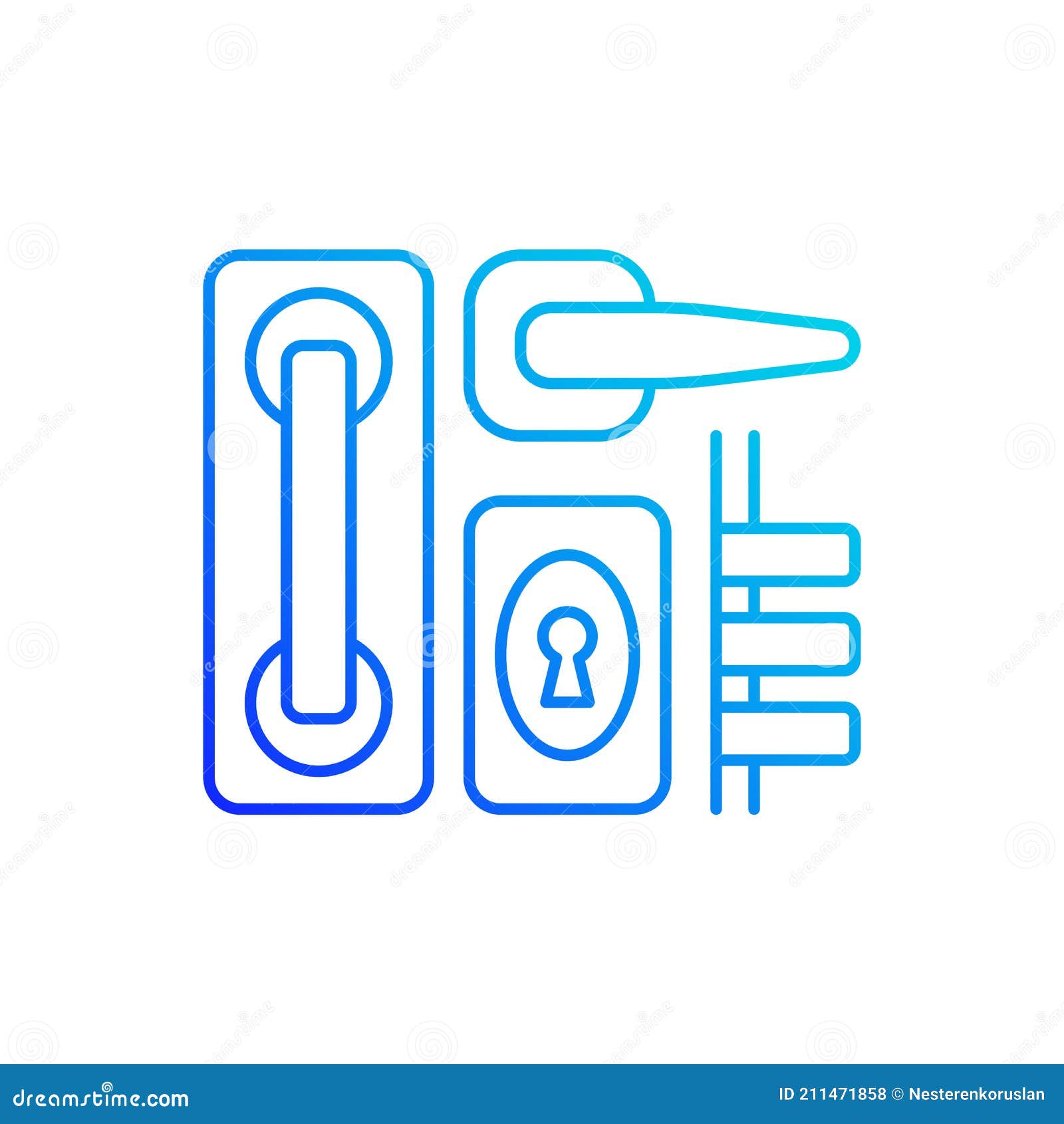 Door Hardware Linear Vector Icon Stock Vector - Illustration of ...