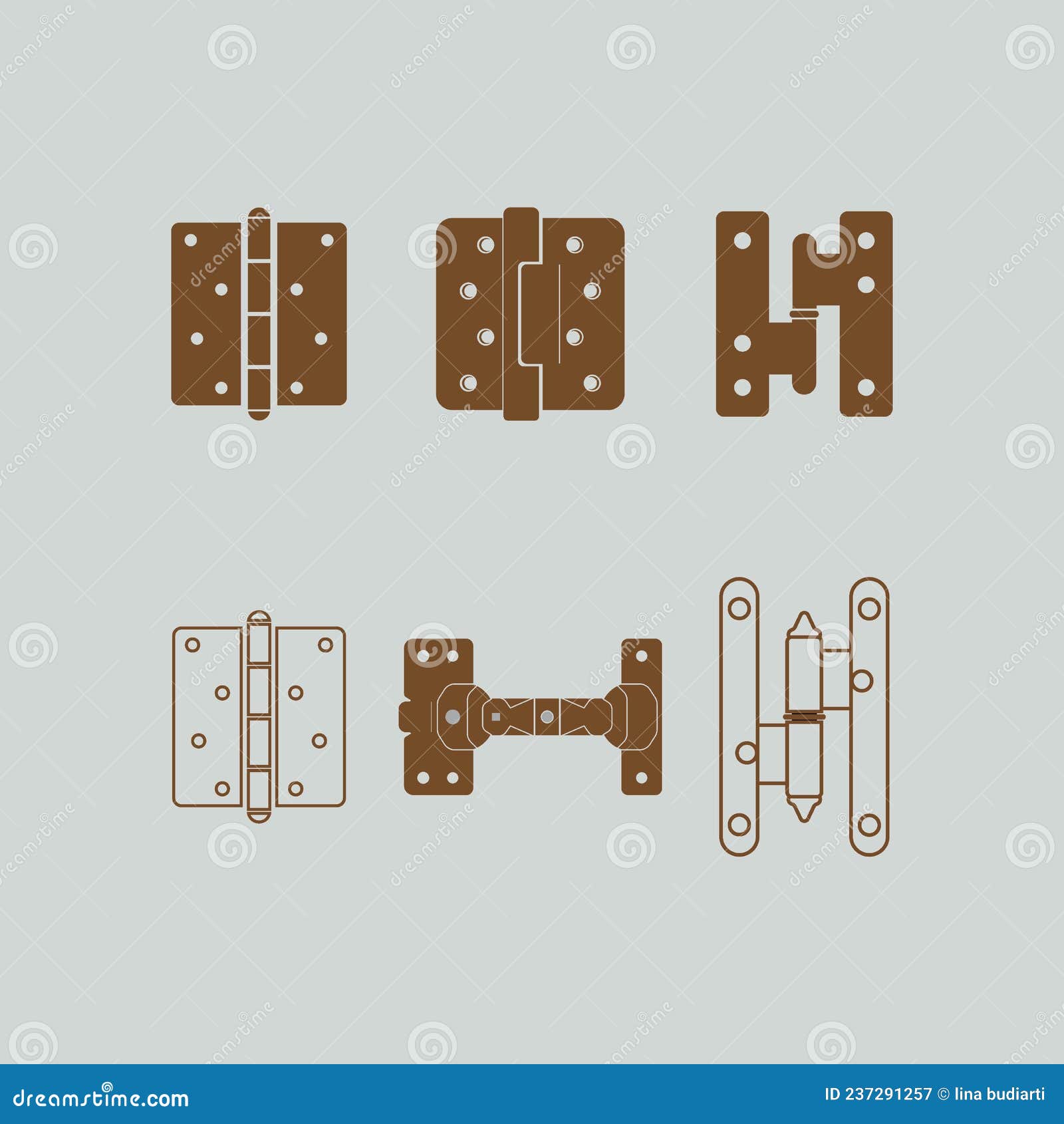 Door hinge icon stock vector. Illustration of realistic - 237291257