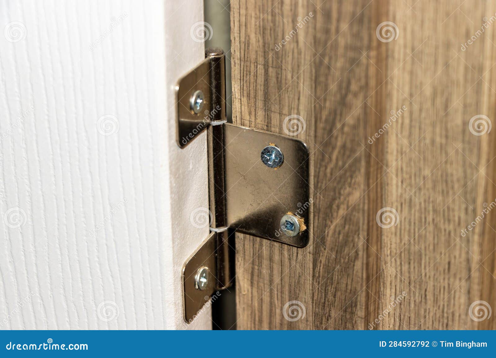 Door Hinge Inside Mobile Home Stock Photo - Image of metal, floor ...