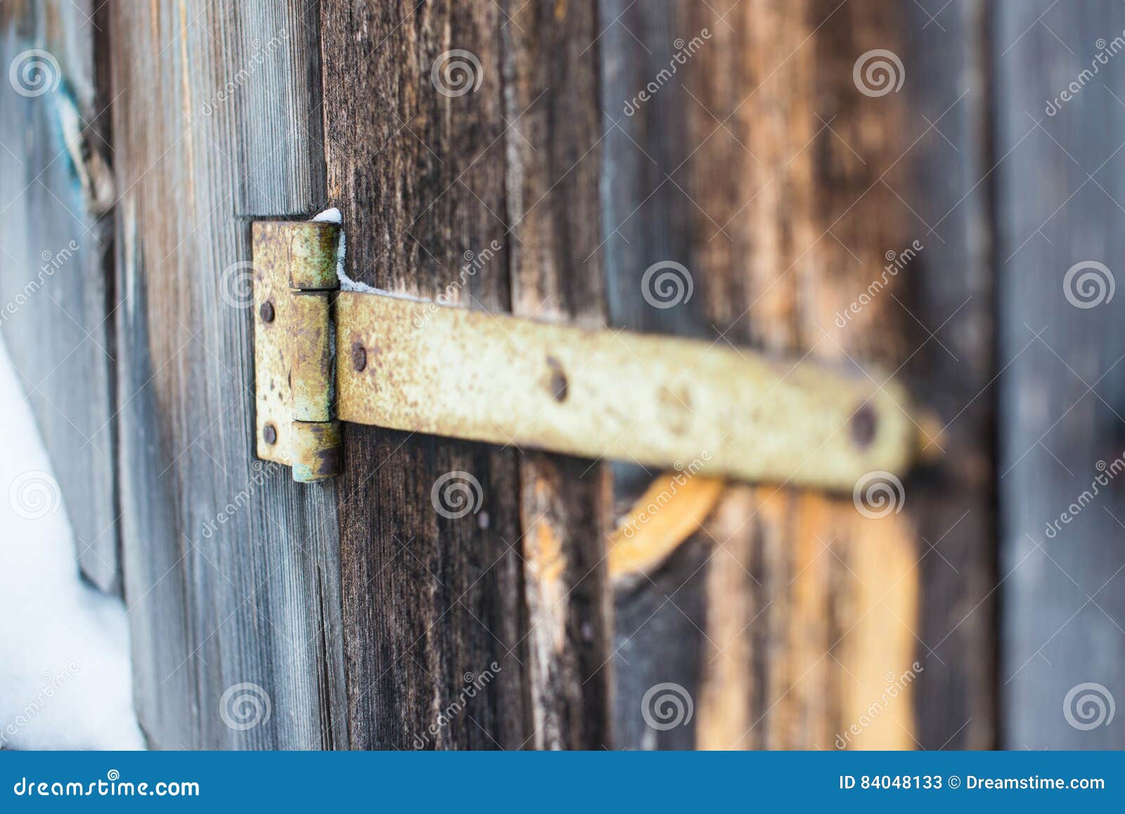 Door hinge stock image. Image of door, metal, brown, board - 84048133