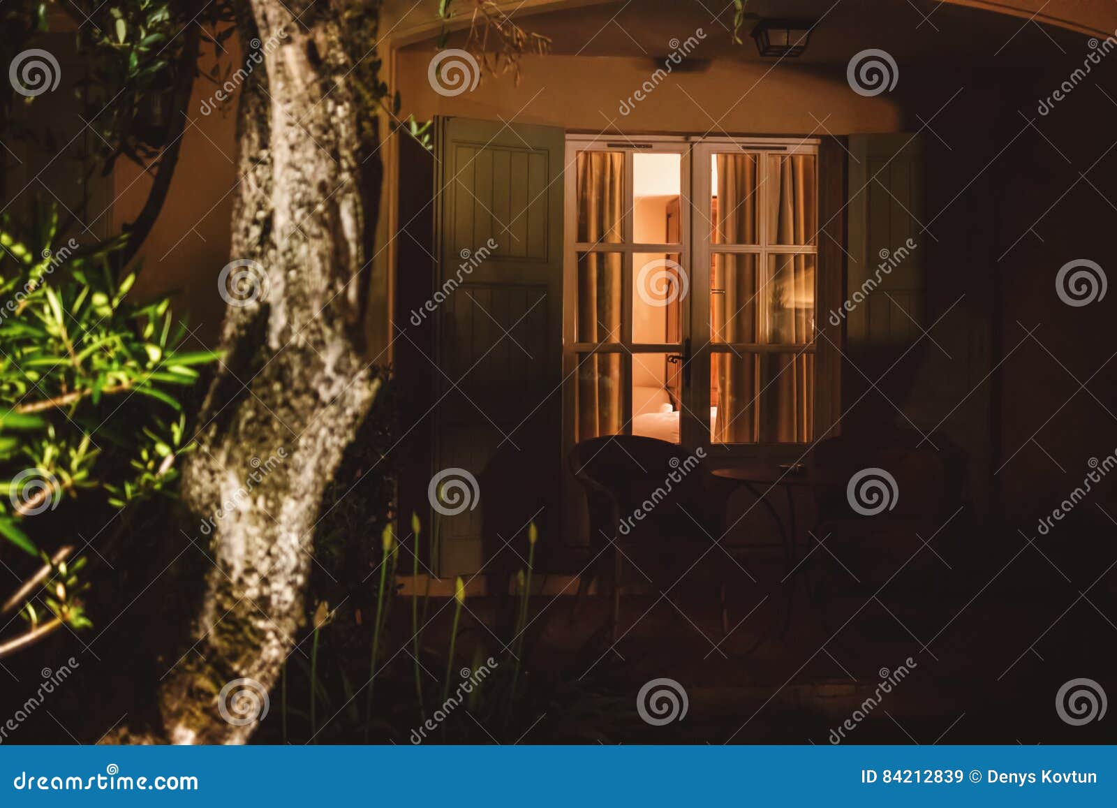 Door of house at night. stock image. Image of architecture - 84212839