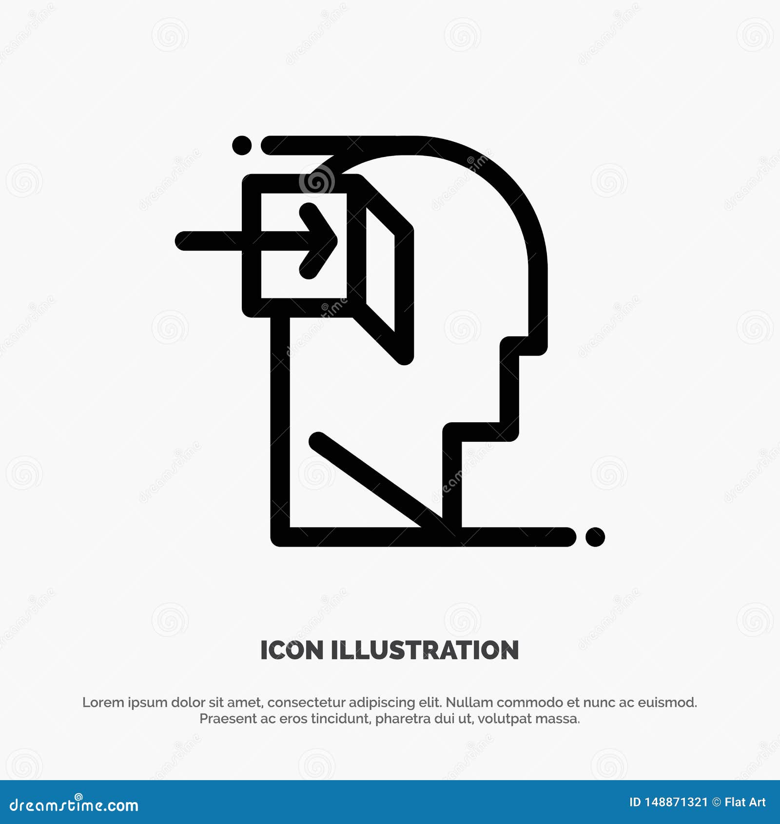 Door, Human, Inner, Mind, Minded Line Icon Vector Stock Vector ...