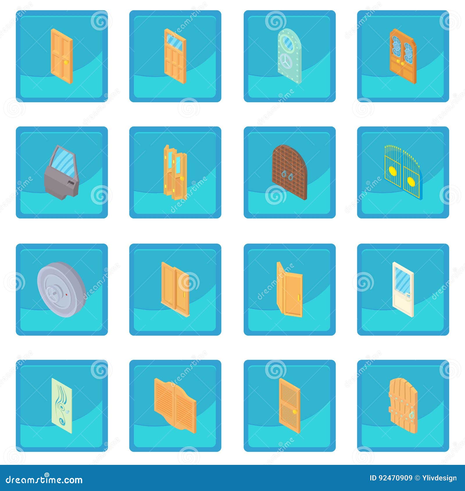 Door icon blue app stock vector. Illustration of decorative - 92470909