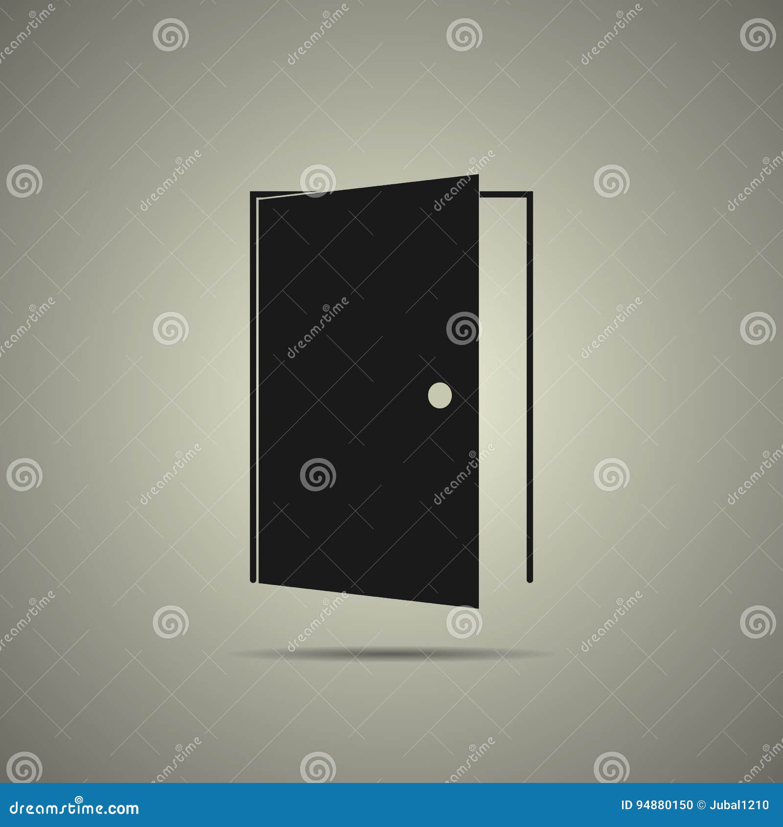 Door Icon in Flat Black and White Style Stock Vector - Illustration of ...