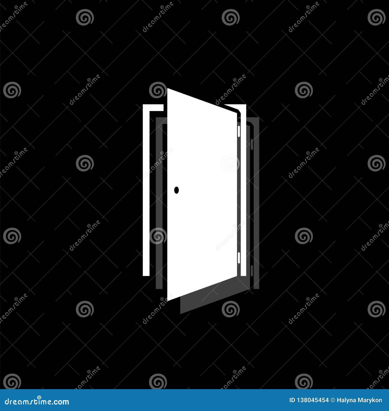 Door icon flat stock illustration. Illustration of enter - 138045454