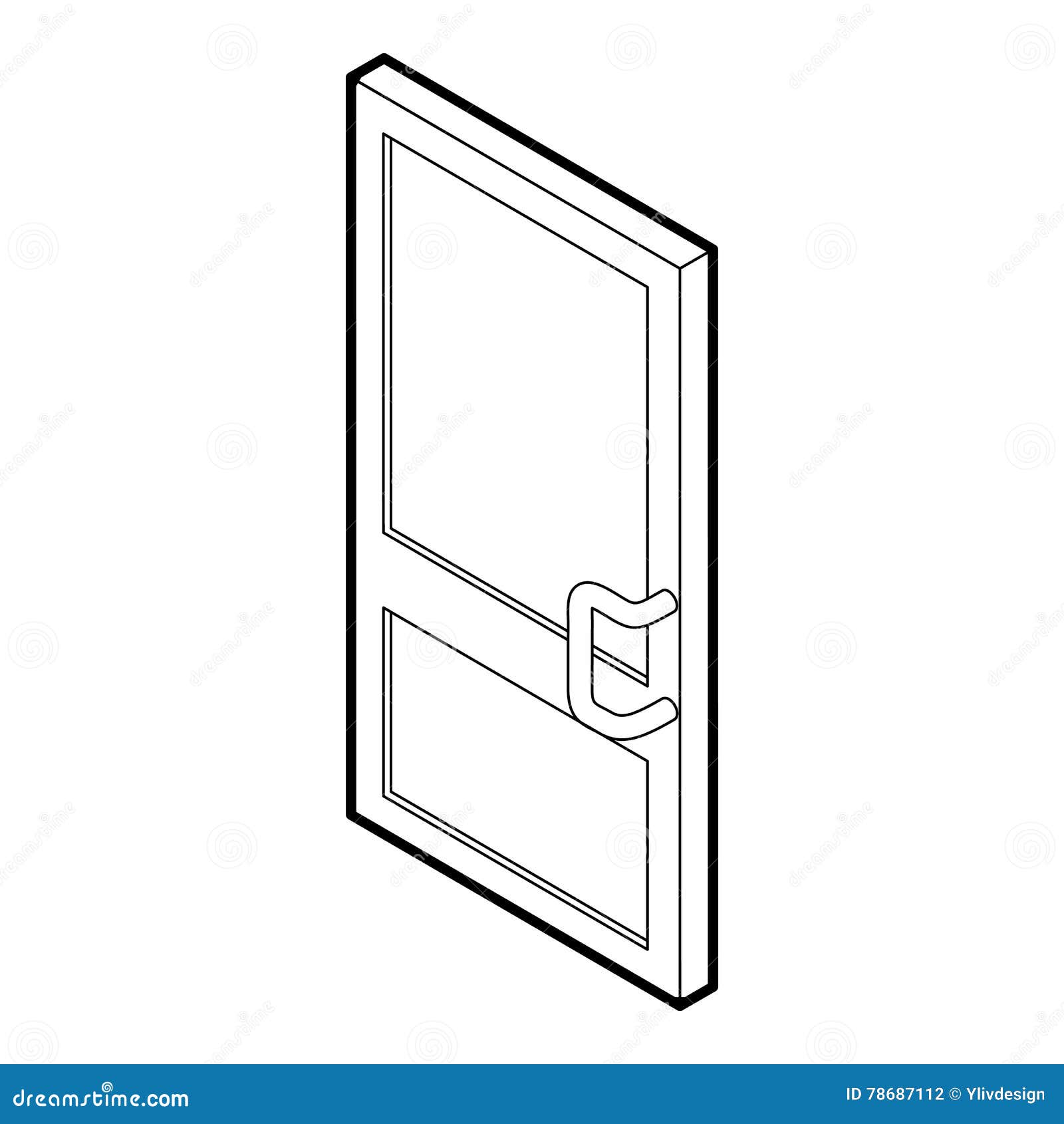 Door icon, outline style stock vector. Illustration of architectural ...
