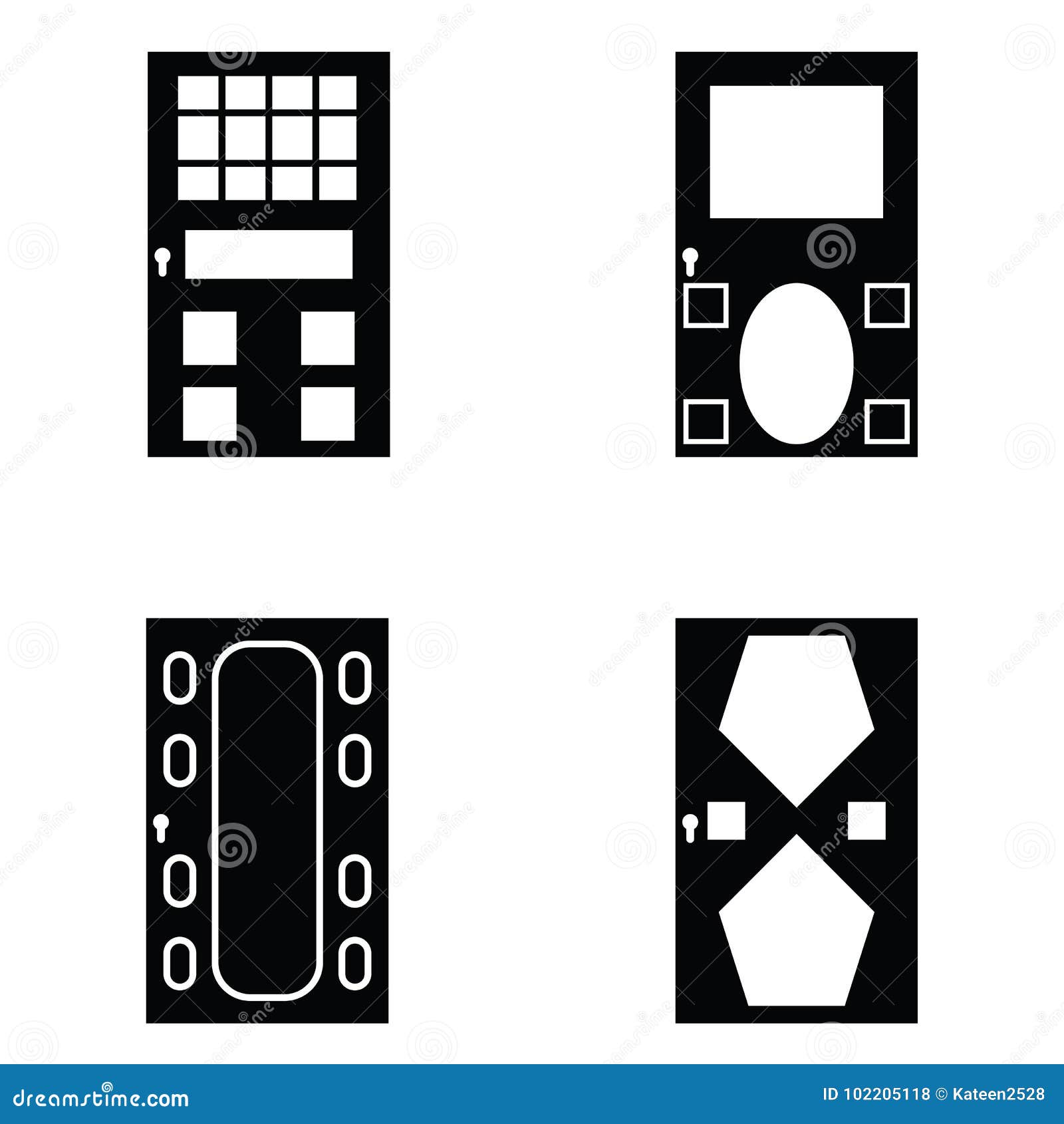 Door icon set stock vector. Illustration of entrance - 102205118