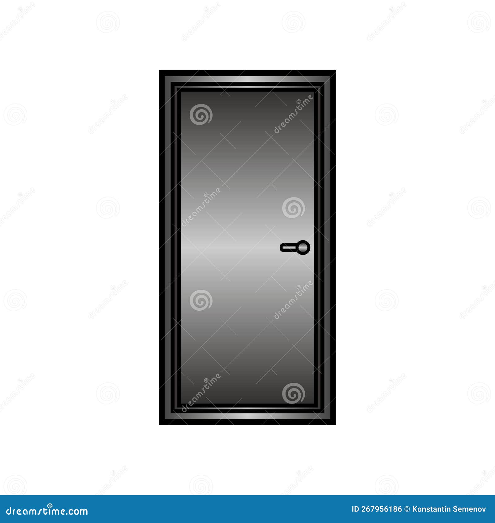 Door icon on white stock illustration. Illustration of metal - 267956186