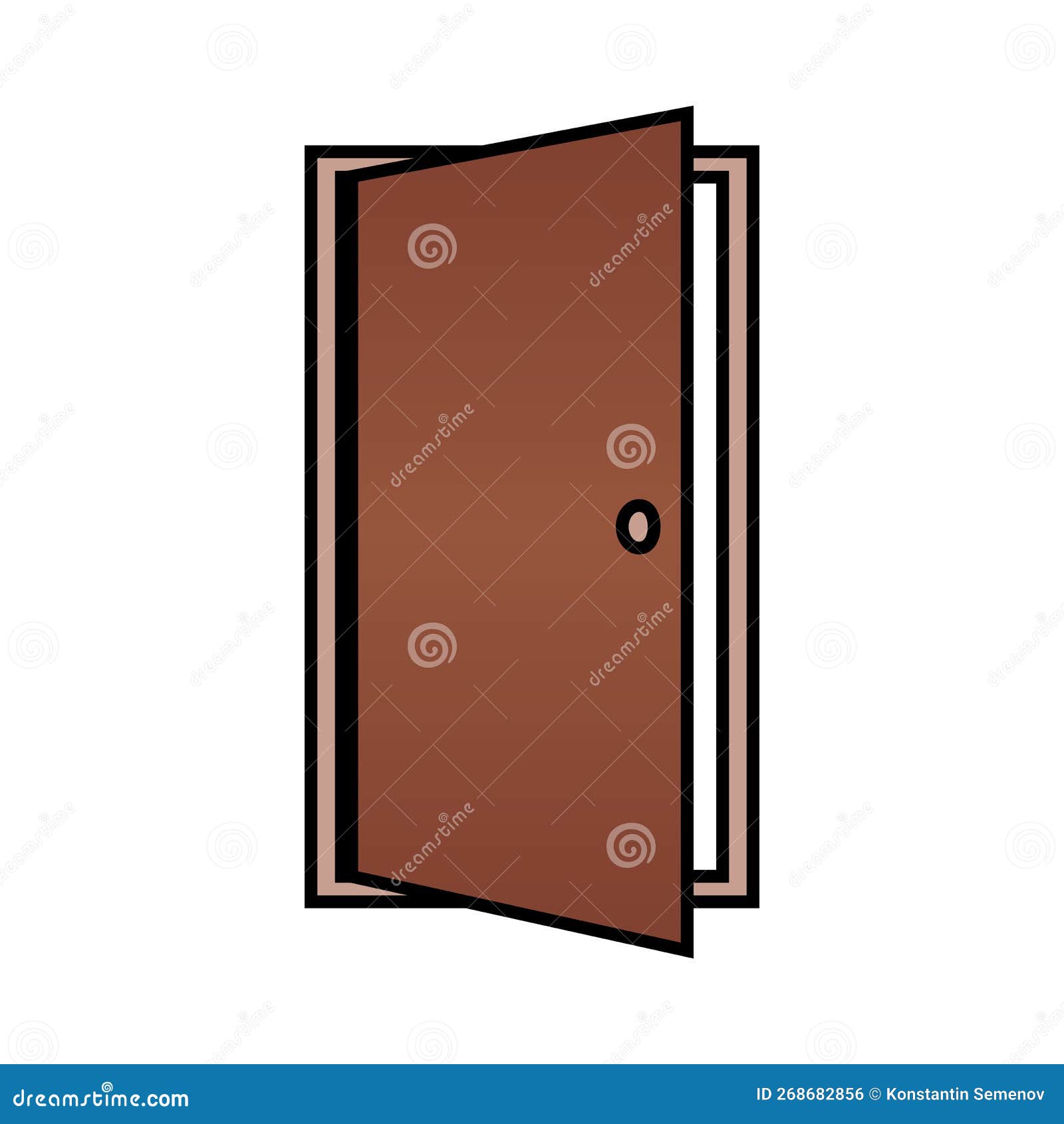 Door icon on white stock vector. Illustration of icon - 268682856