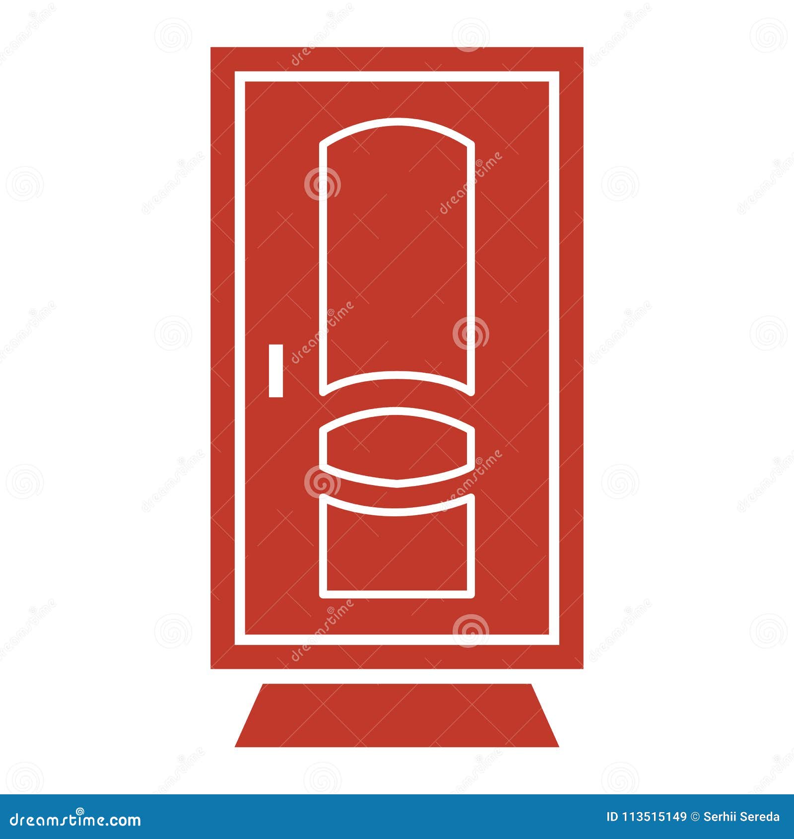 Door Icon on White Background. Stock Illustration - Illustration of ...