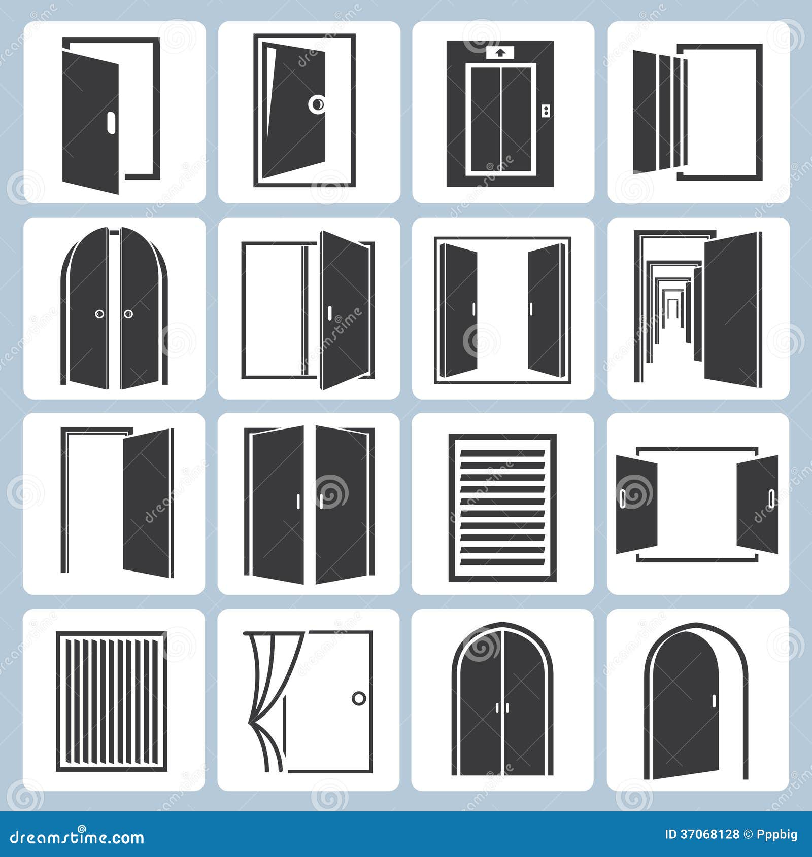 Door icons stock illustration. Illustration of front - 37068128