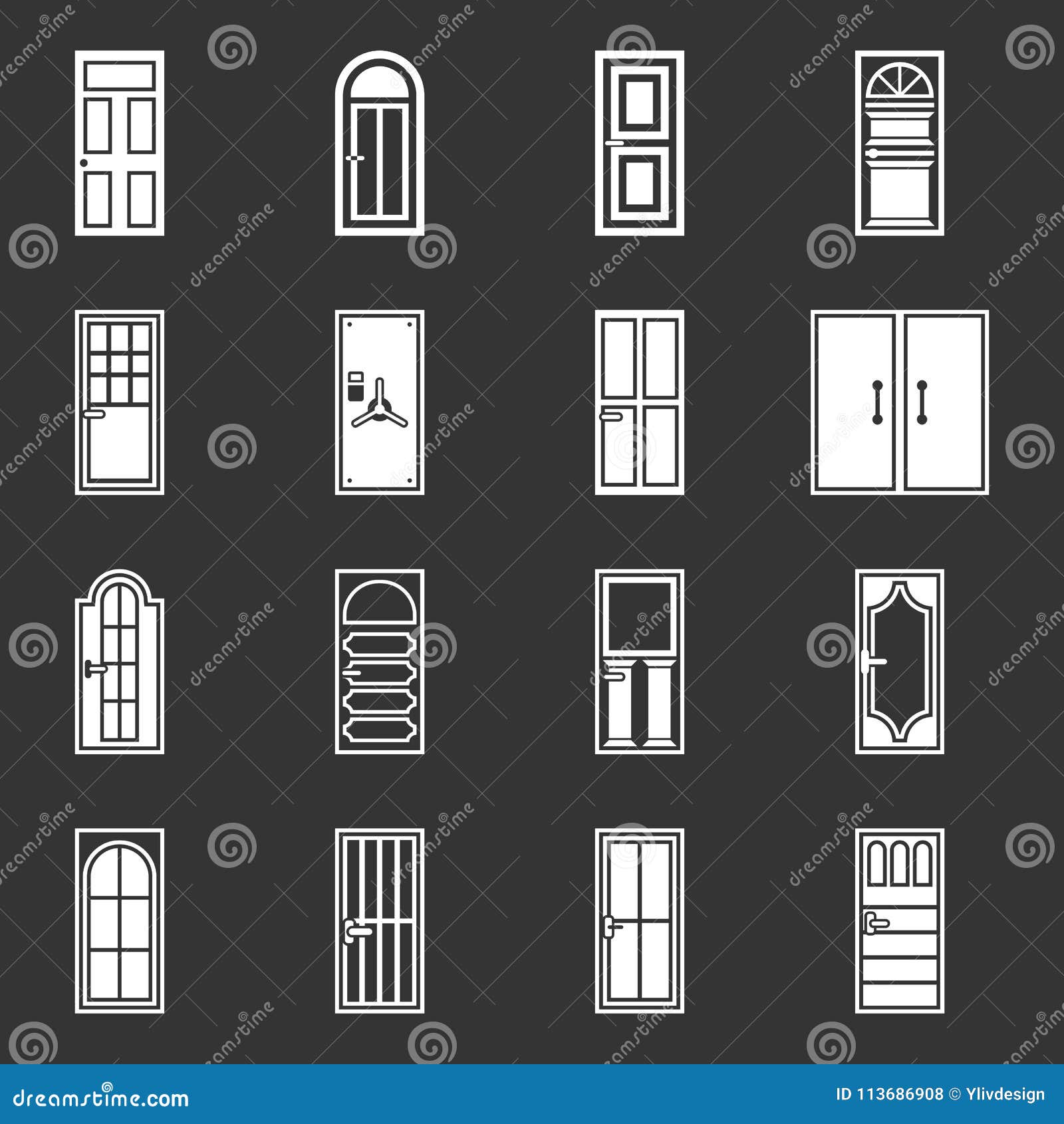Door Icons Vector Set Stock Illustrations – 19,287 Door Icons Vector ...