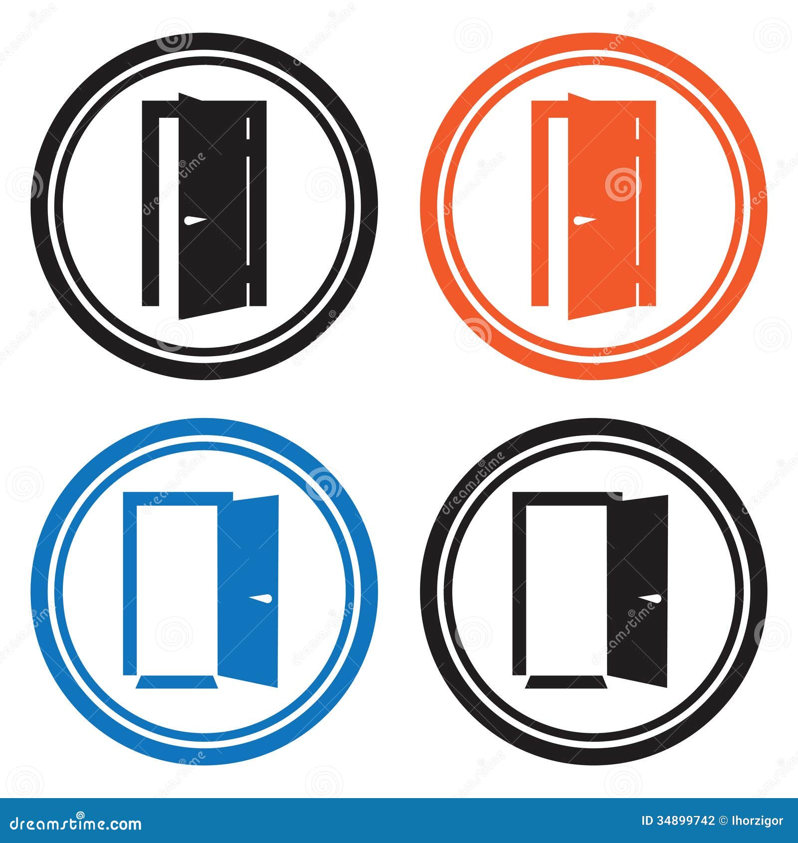 Door icons stock vector. Illustration of interior, room - 34899742