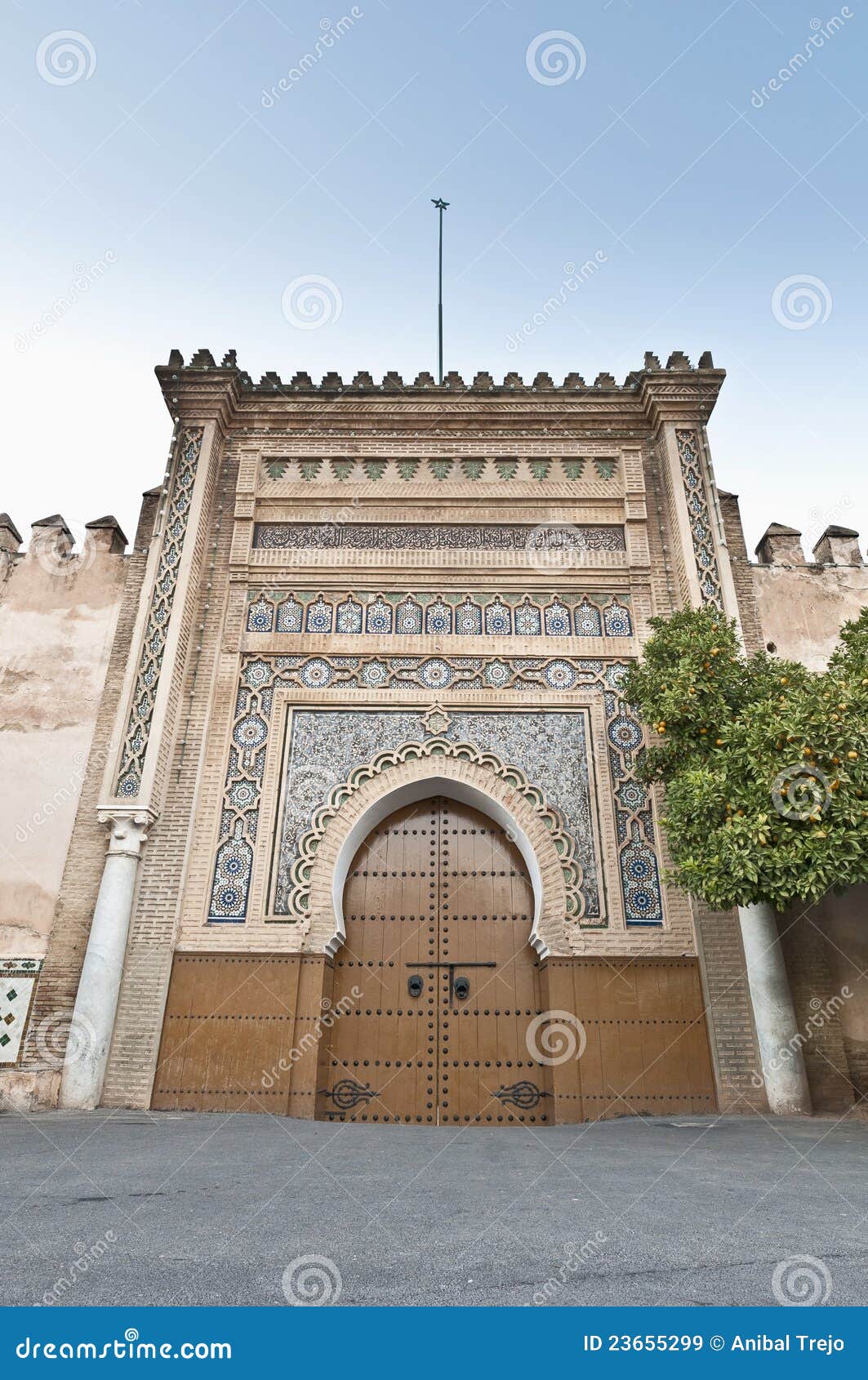 Door within the Imperial City of Meknes, Morocco Stock Image - Image of ...