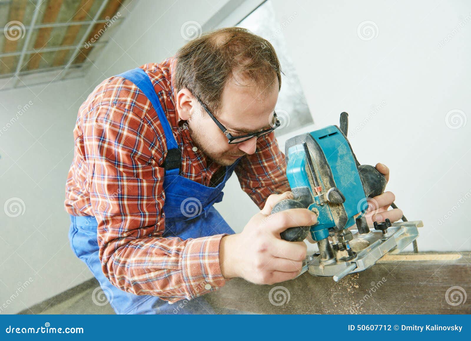 Door installer at work stock photo. Image of labor, hole - 50607712