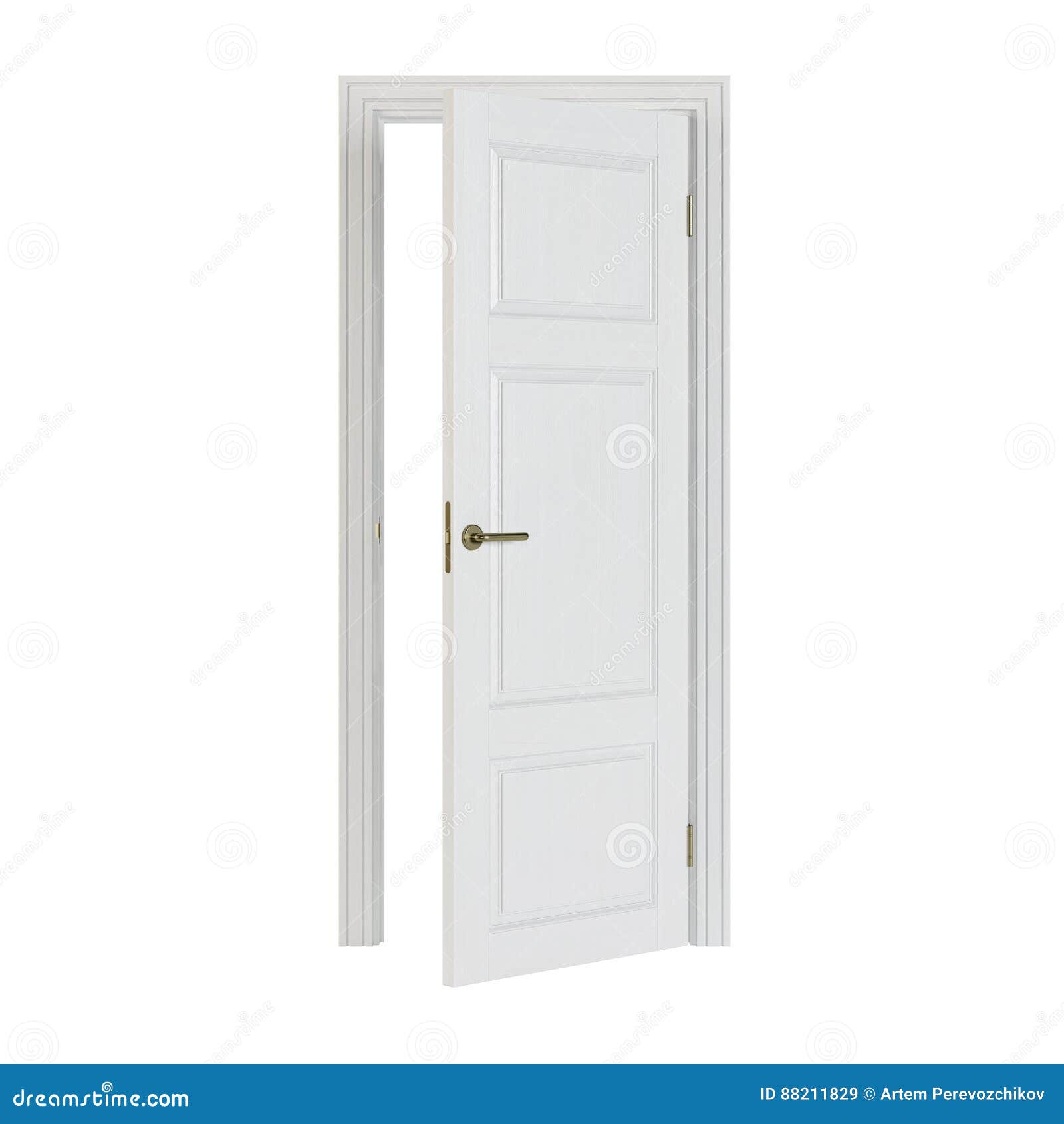 Door Isolated on White Background. Stock Illustration - Illustration of ...