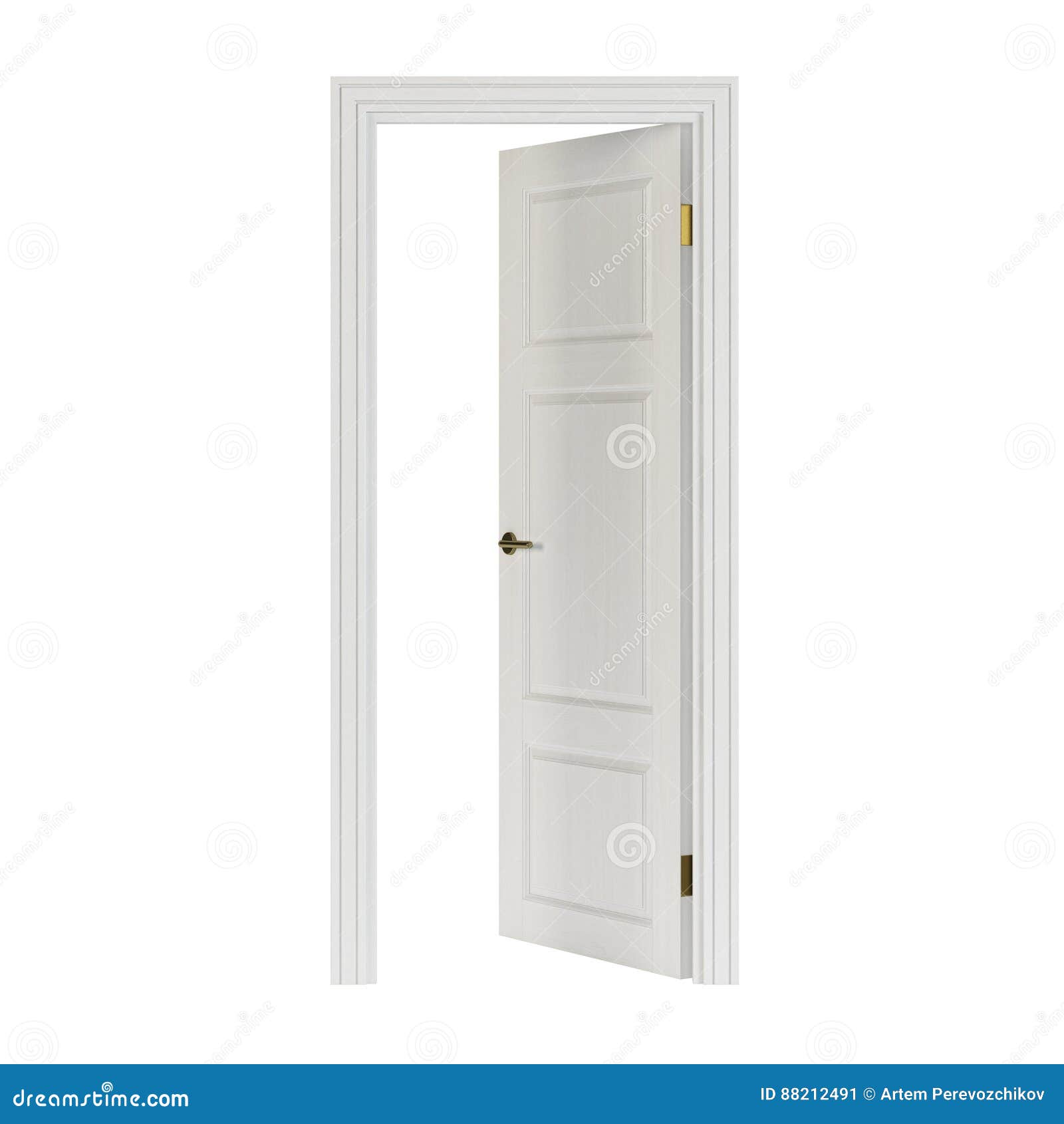 Door Isolated on White Background. Stock Illustration - Illustration of ...