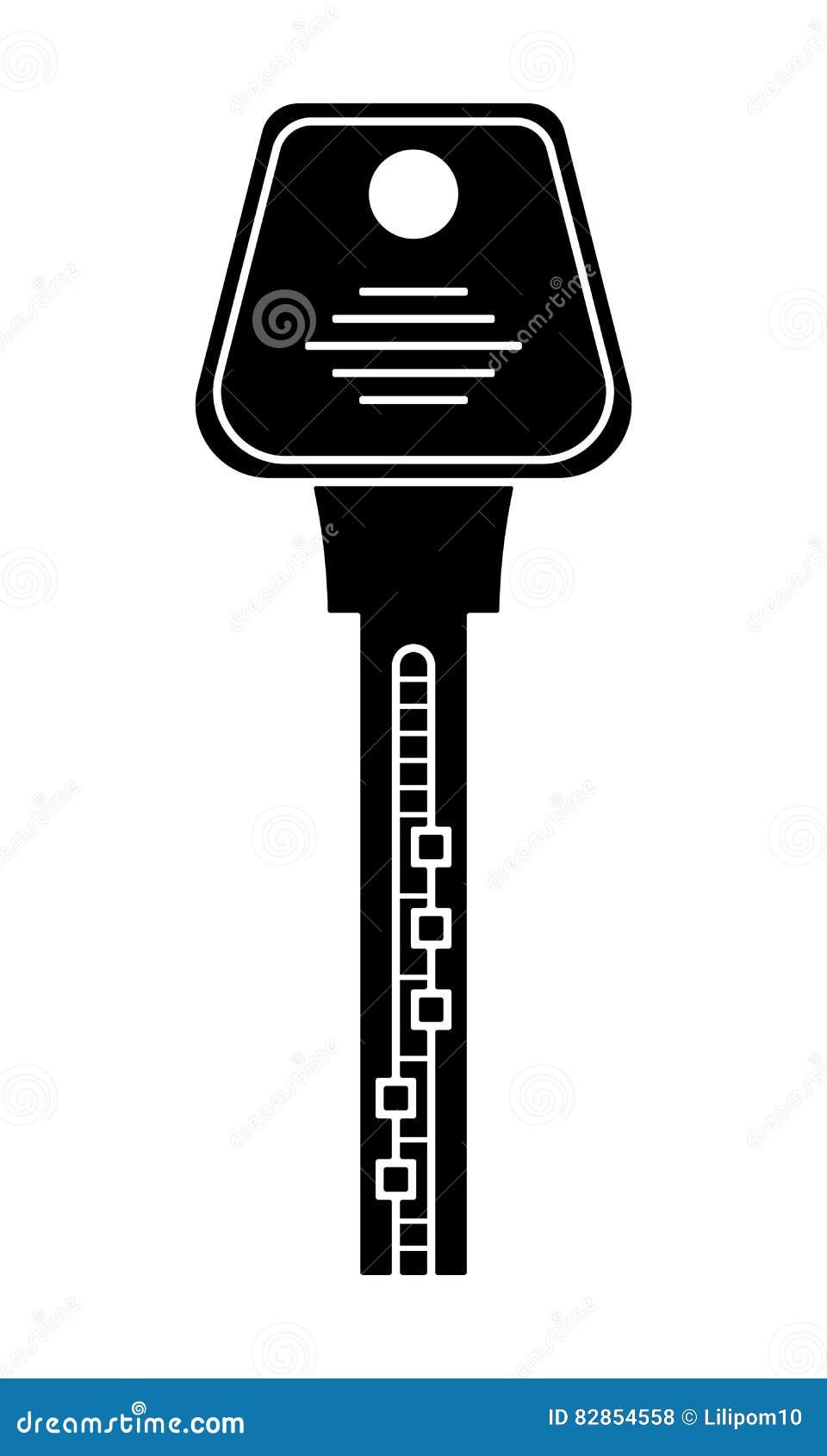 Door Key Isolated on White Background.. Flat Black Icon Stock Vector ...