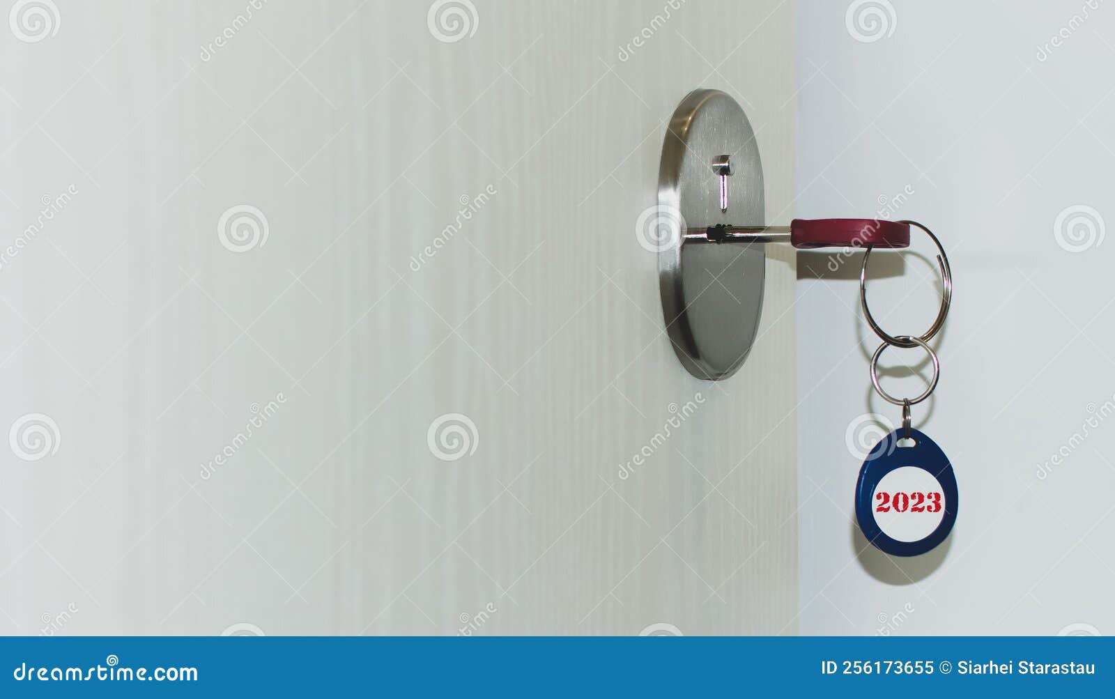 Door key with keychain stock image. Image of apartment - 256173655