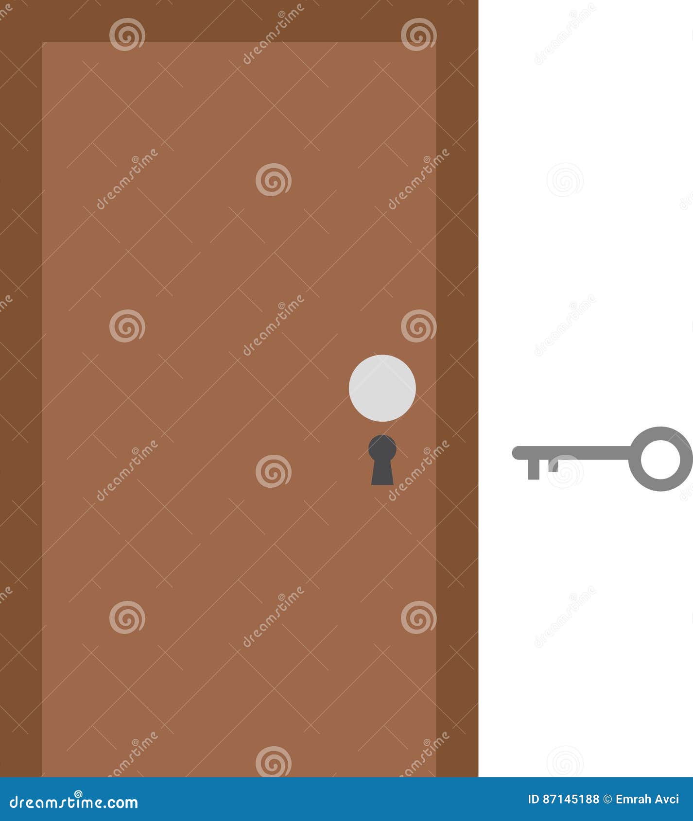 Door with key stock vector. Illustration of door, home - 87145188