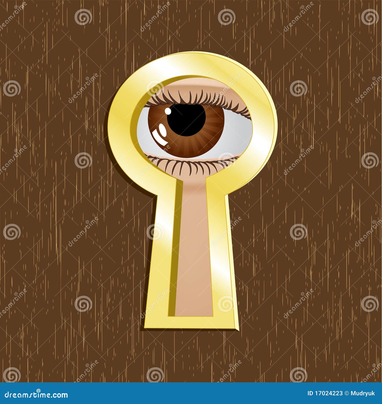 Door keyhole with eye stock vector. Illustration of indoors - 17024223