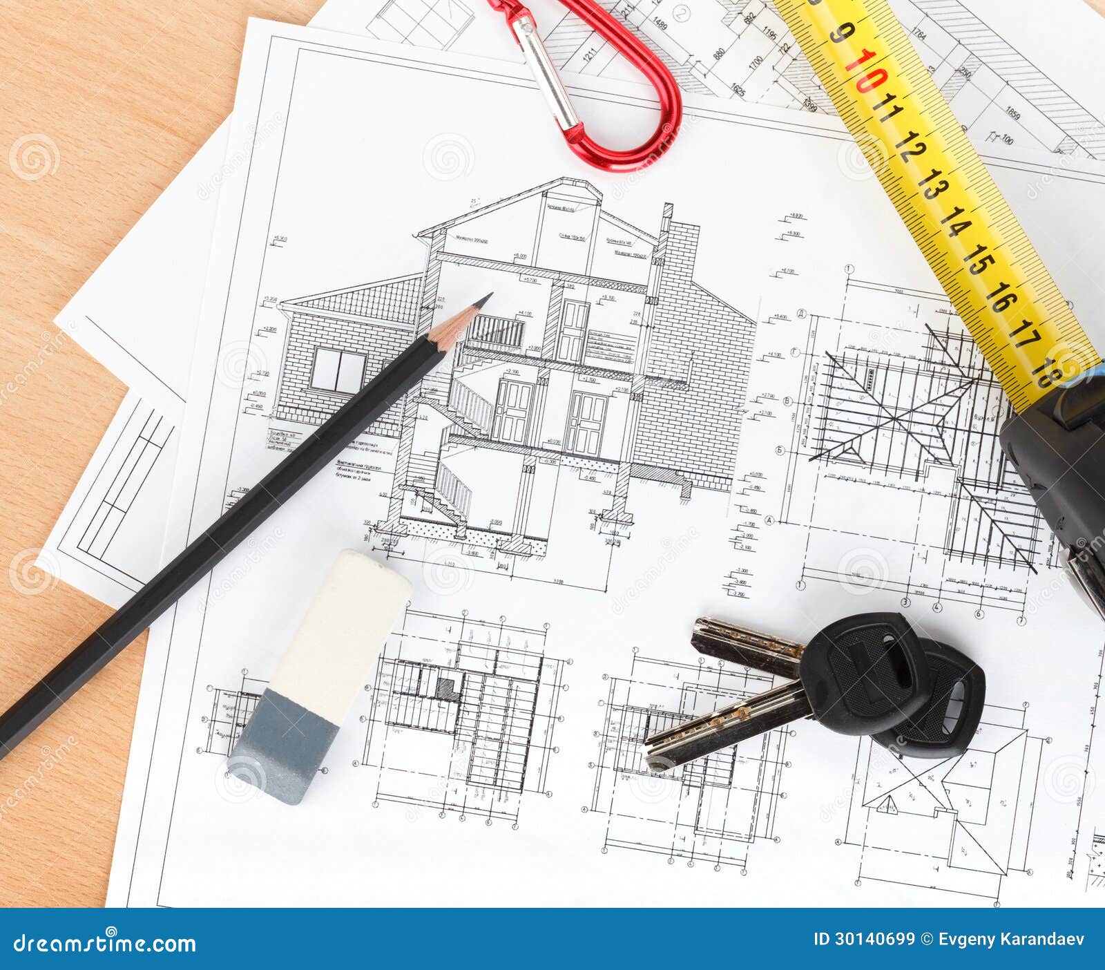 Door Keys, Construction Projects and Tools Stock Image - Image of ...